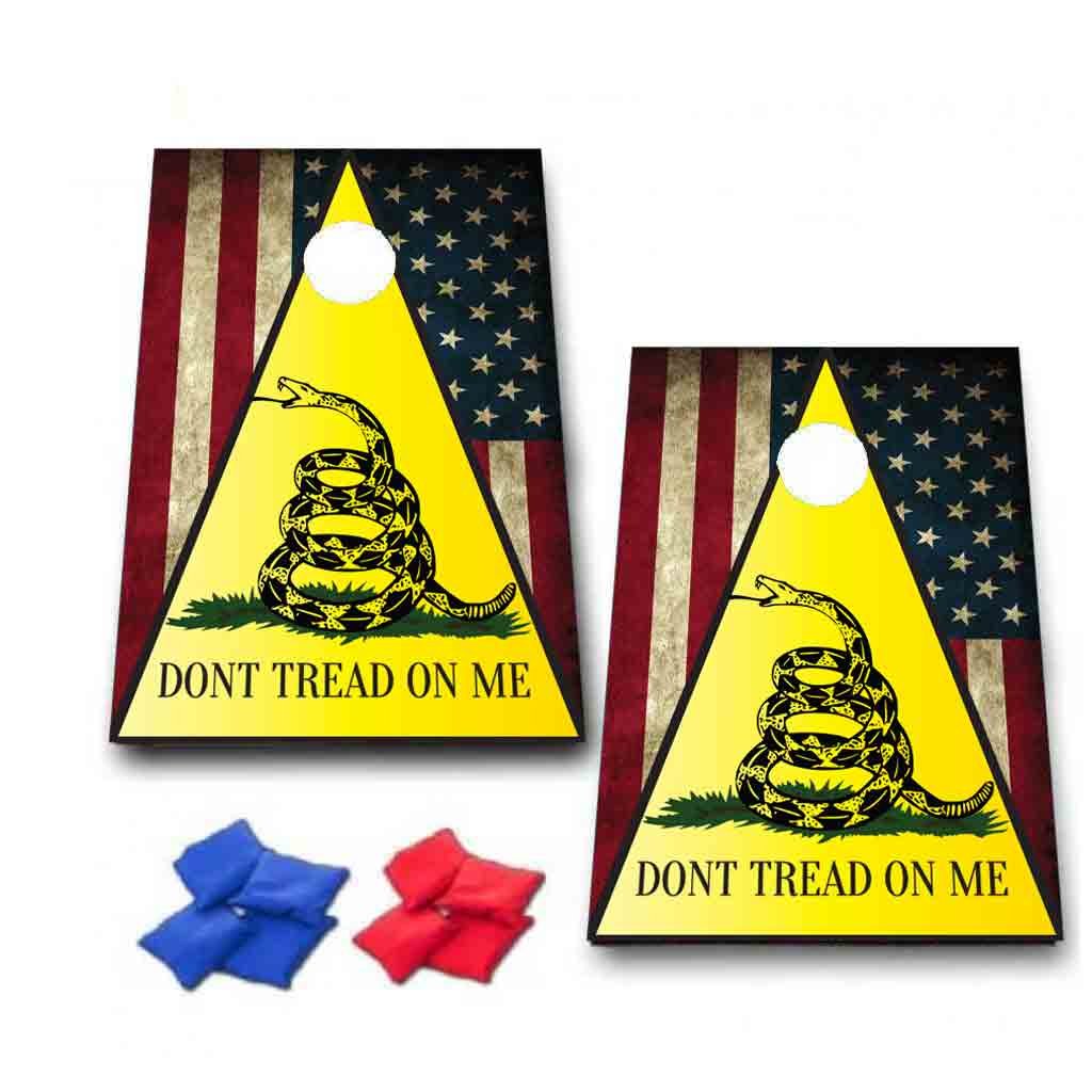 ないTread On Me Cornhole Game ? 愛国ないTread On MeバッグToss Game ? 8バッグIncluded ? 木製ボード