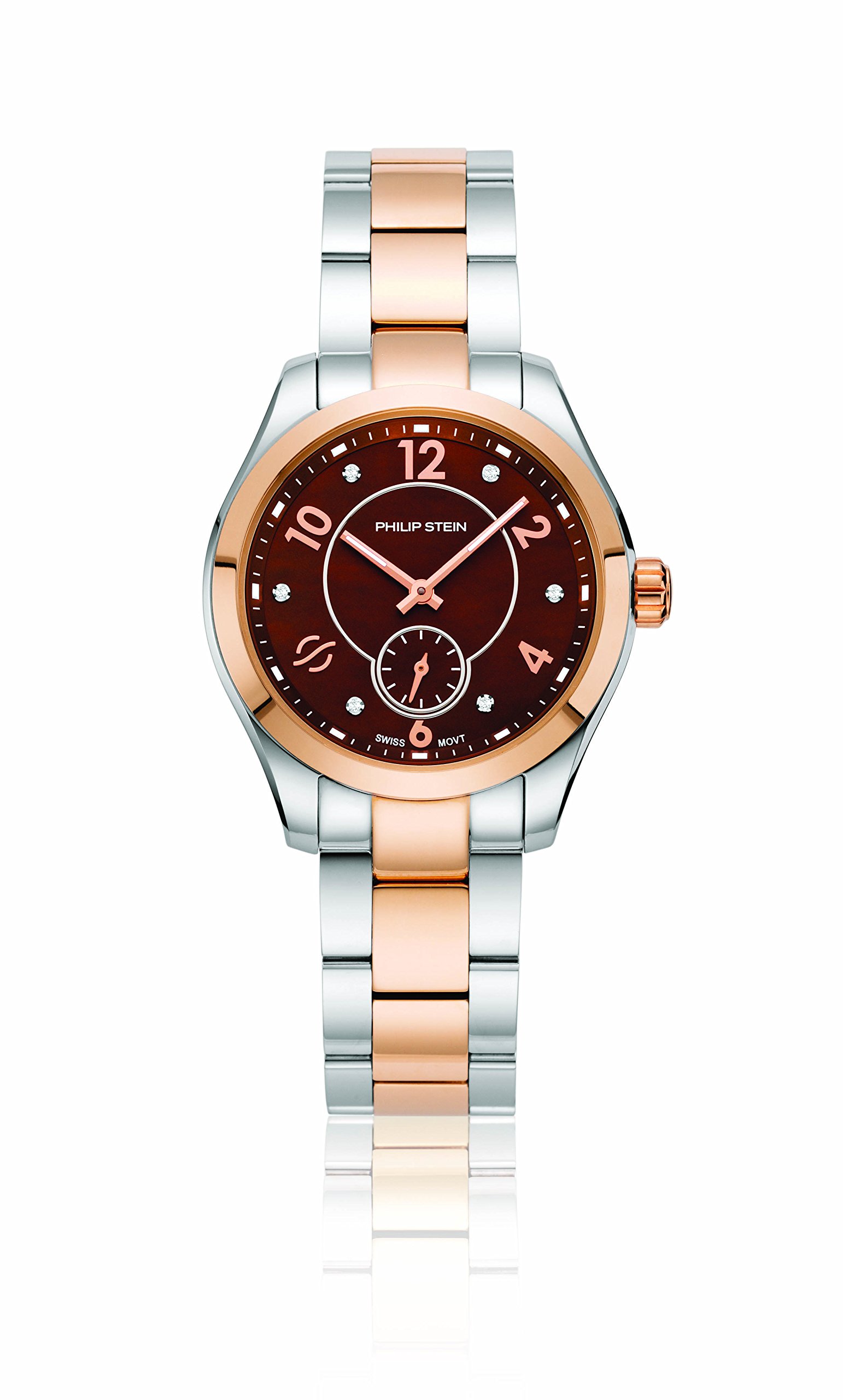 Philip Stein Women's Traveler Swiss-Quartz Watch with Two-Tone-Stainless-Steel Strap 8 (Model: 91TR