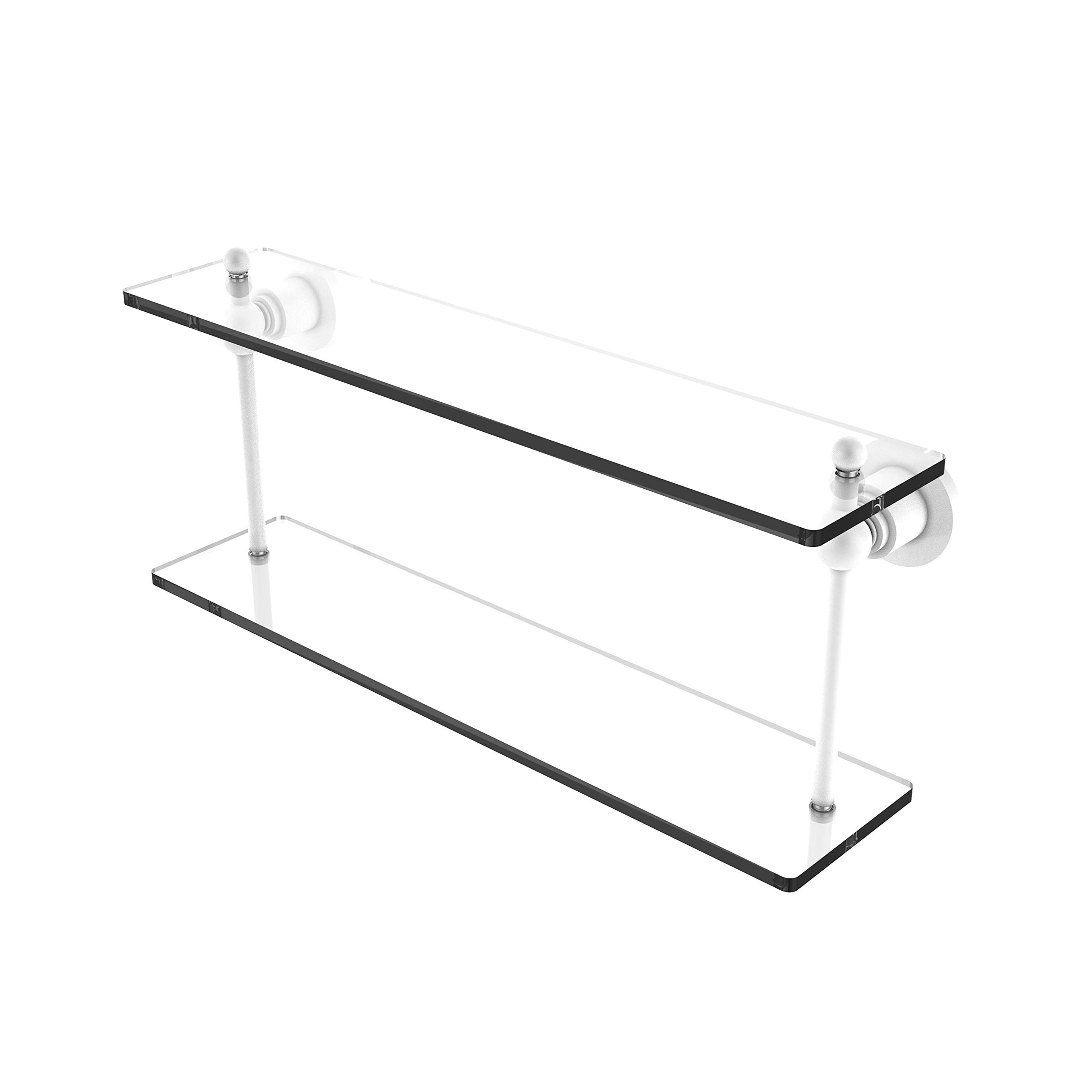 Astor Place Collection 22 Inch Two Tiered Glass Shelf - AP-2/22-WHM
