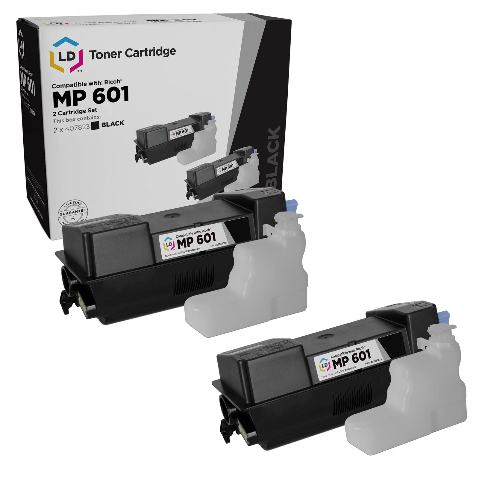 LD ?互換Ricoh 407823のセット2ブラックトナーカートリッジfor use in MP 501spf、MP 501spftl、MP 601spf、SP 5300dn & SP 5310dn