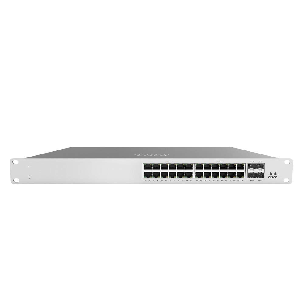 Cisco Meraki MS120-24P 1G L2 Cld -Mngd 24x GigE 370W PoE Switch Plus MS120-24P Enterprise Security a