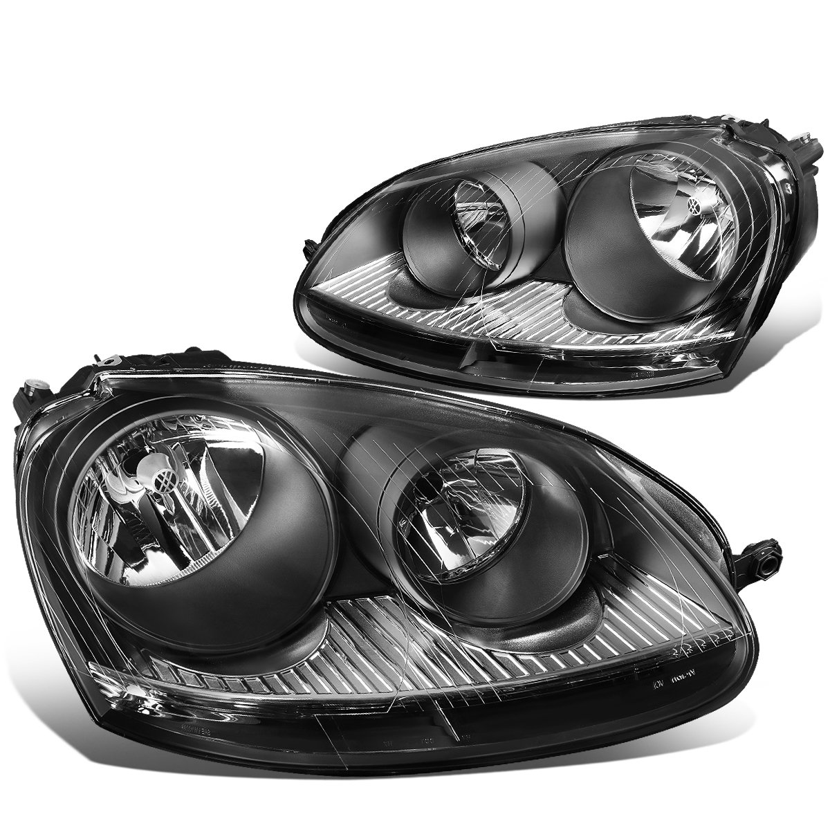 DNA MOTORING HL-OH-VW05-BK ブラック ハウジング ヘッドライト 交換用 05-10 Golf GTI Jetta Rabbit用