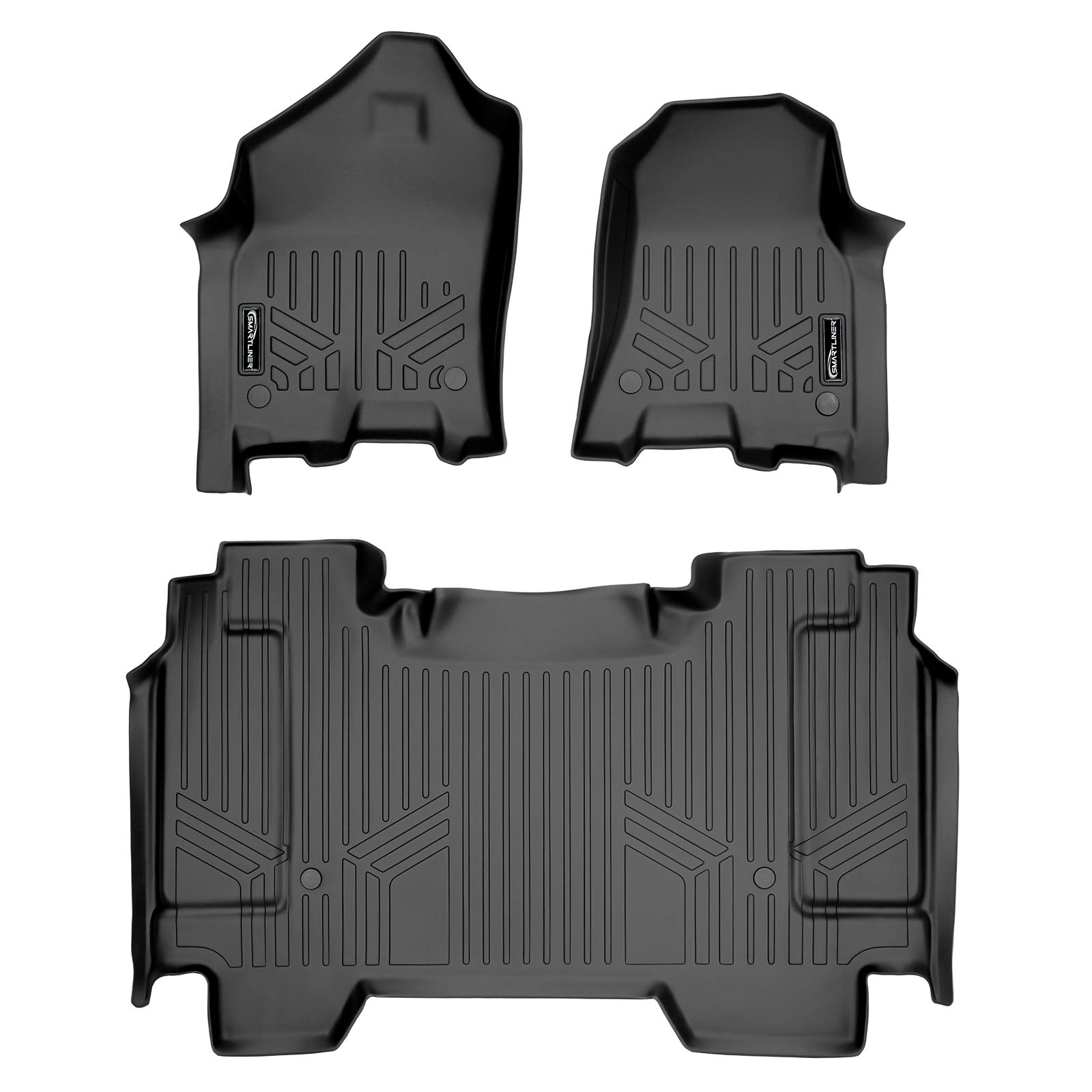 MAXLINER カスタムフィット フロアマット 2列ライナーセット ブラック 19-21 Ram 1500 Crew Cab 後部座席用収納ボックスなし