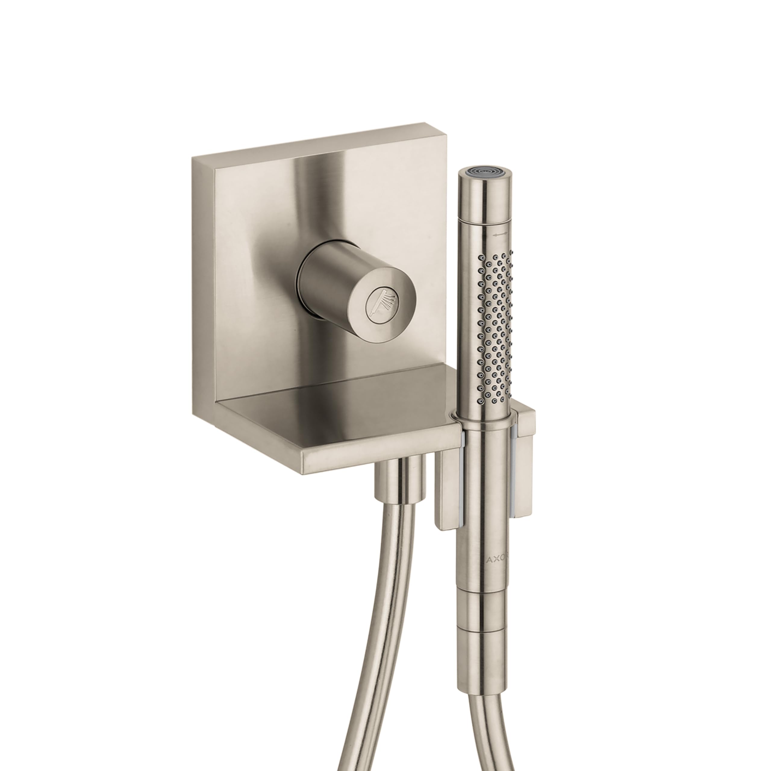 AXOR ShowerSolutions 高級ハンドヘルドシャワーヘッドホルダー モダン ブラッシュドニッケル 12651821