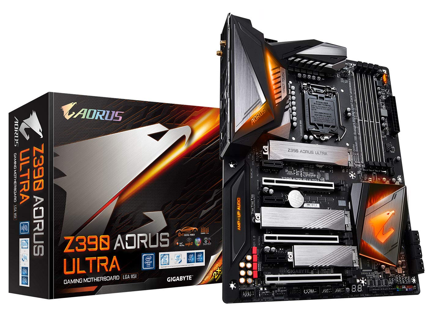 メインボードGigabyte Z390 Aorus Ultra、Intel Z390 - ソケット1151、黒