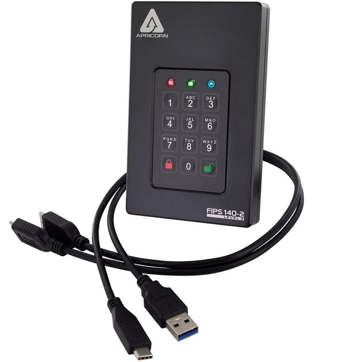 Aegis Fortress L3- FIPS Level 3 Validated 2TB USB 3.0 Hardware Encrypted Portable Drive