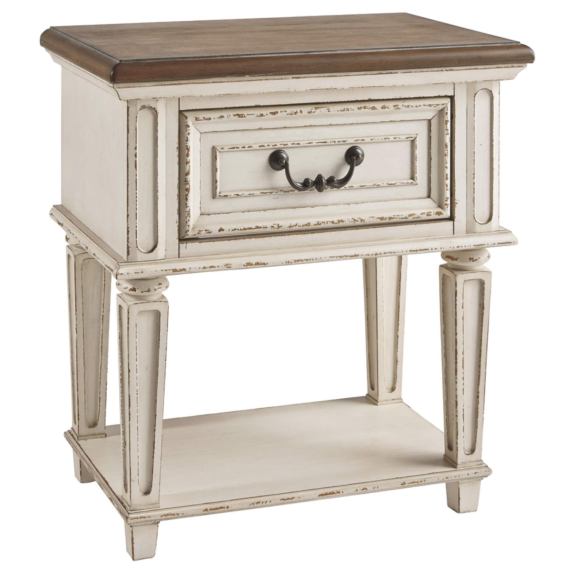 Signature Design by Ashley Realyn Nightstand Chipped White