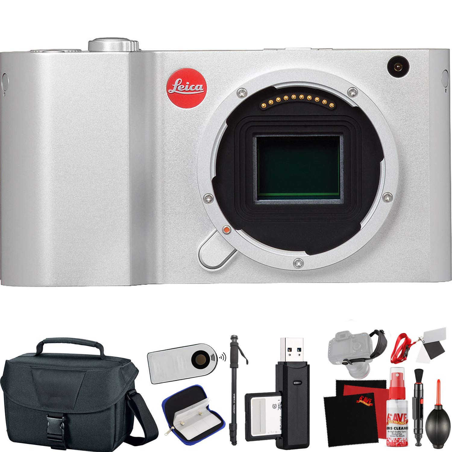 Leica T Mirrorless Digital Camera (Silver) with Extra Accessory Bundle