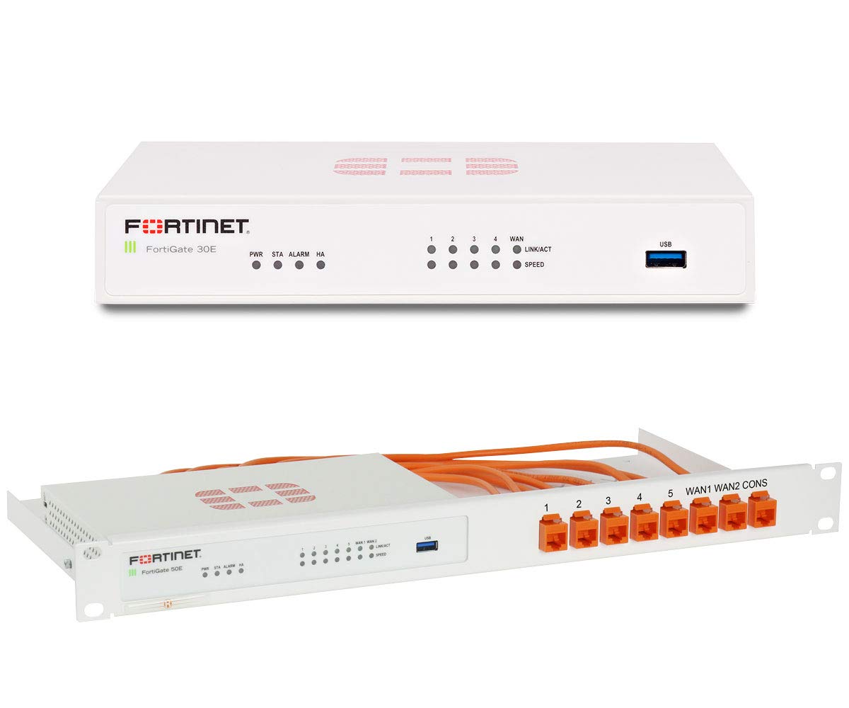 Fortinet FortiGate 30E 次世代ファイアウォール (NGFW) 1YR 8x5 FortiCare UTM保護バンドル ラックマウントキット付き (FG-30E-BDL+RM-FR