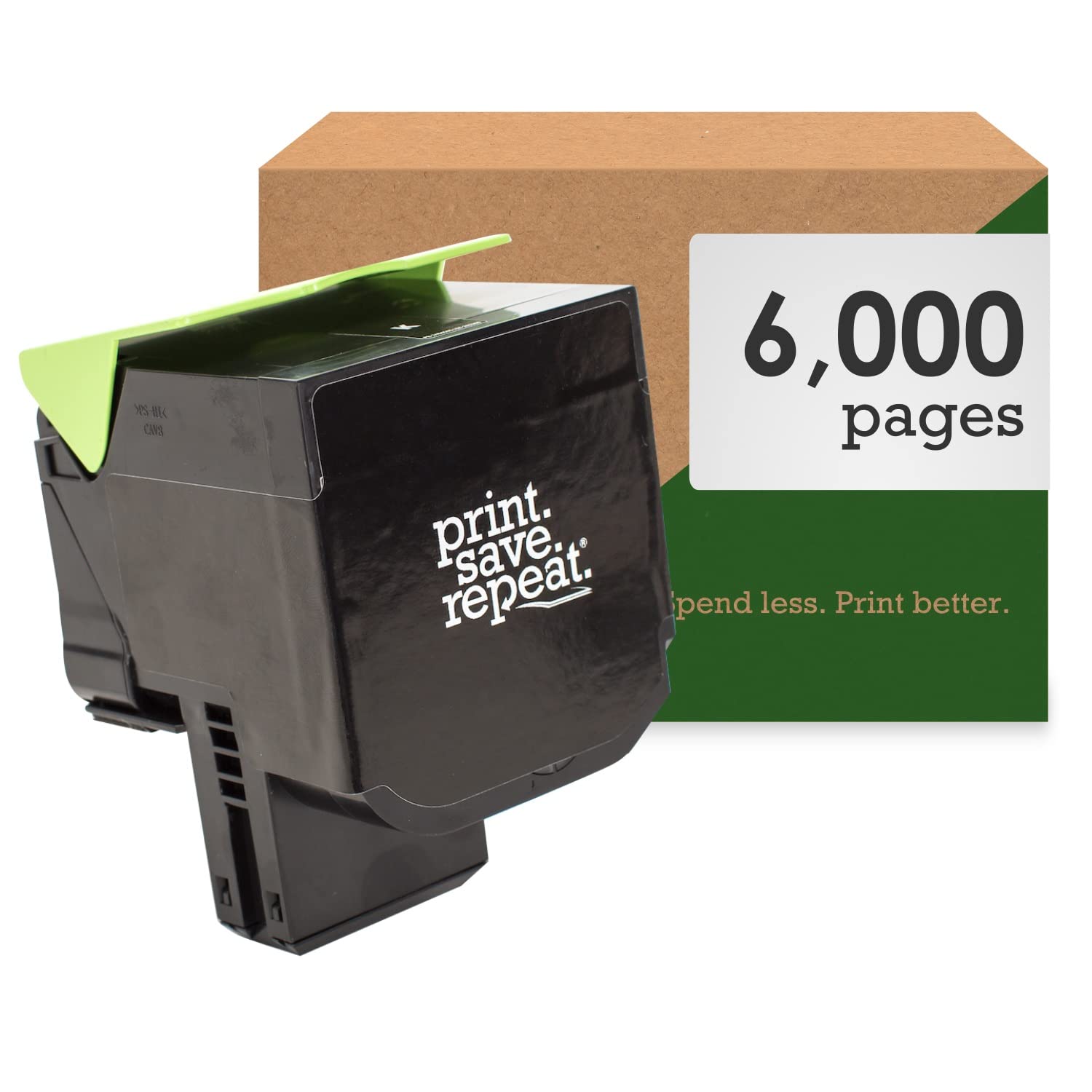 Print.Save.Repeat.Lexmark 71B1HK0 ブラック 高収率再生トナーカートリッジ CS417、CS517、CX417、CX517レーザープリンター用 [6 000ページ]