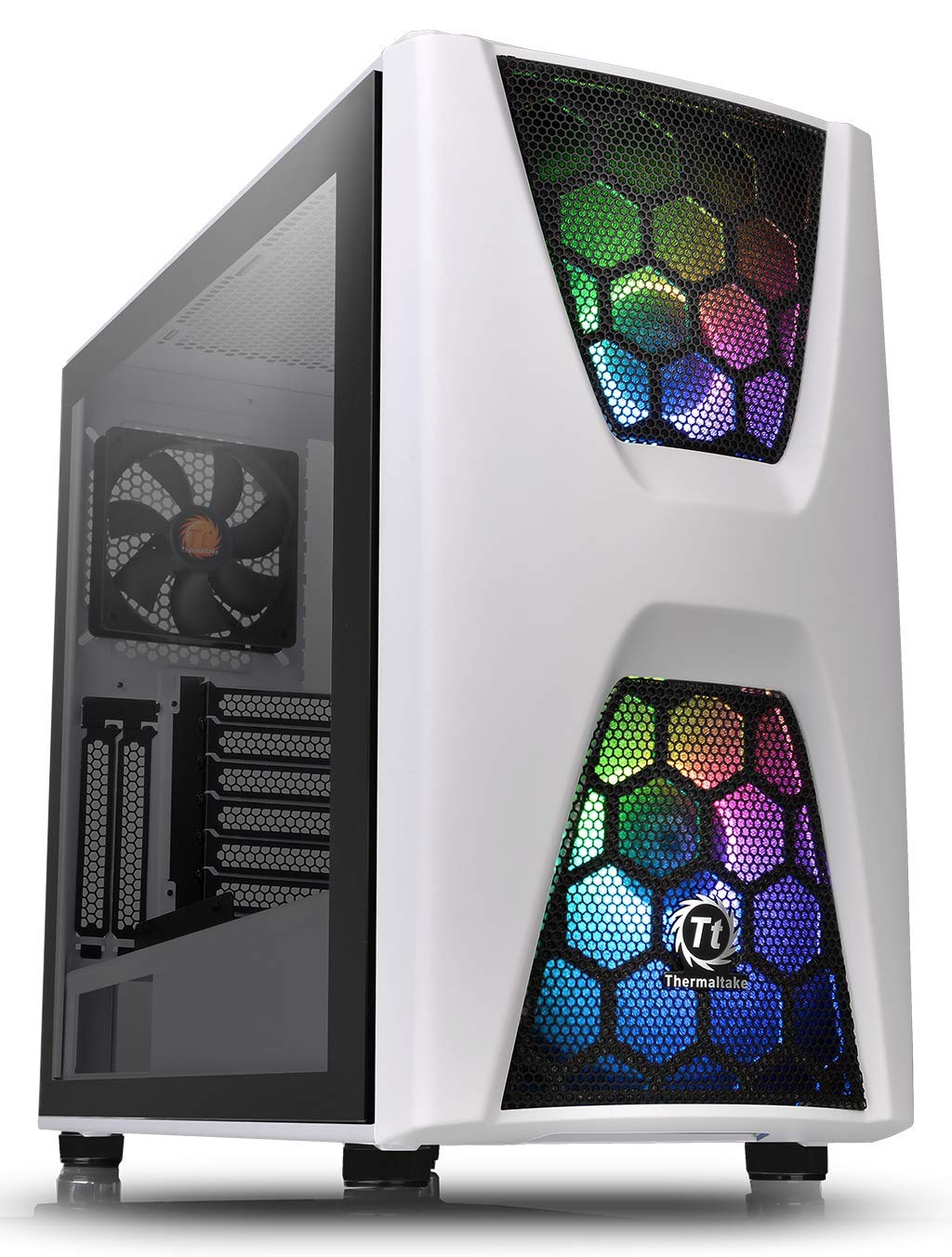 Thermaltake Commander C34 スノーマザーボード 同期 ARGB ATX ミッドタワー コンピューターシャーシ 200mm ARGB 5V マザーボード同期 RGB フロントファ