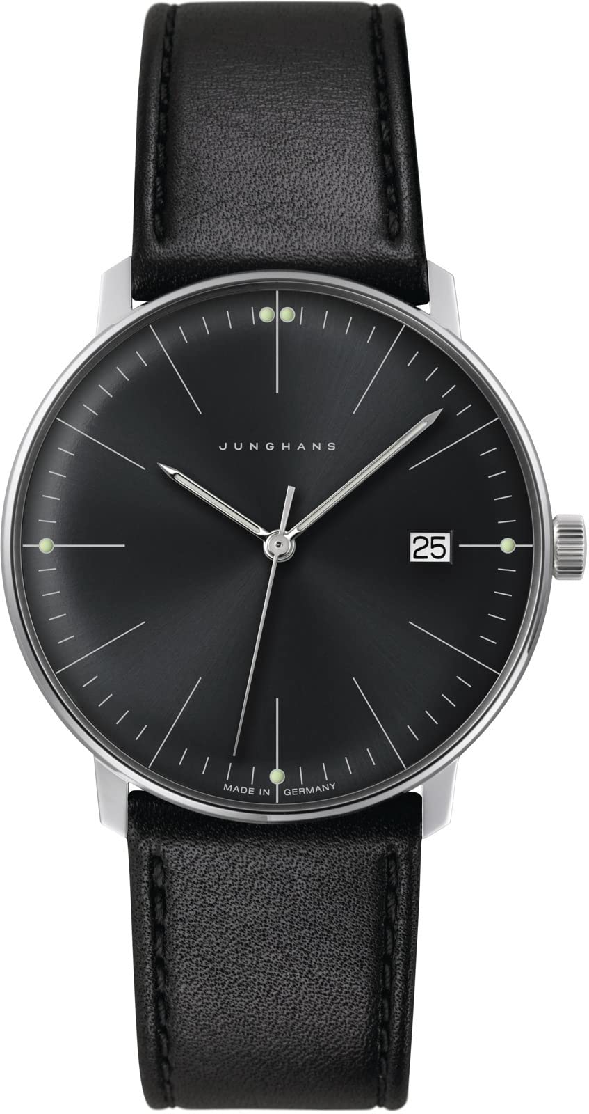 Junghans Max Bill メンズ腕時計 クォーツ ブラックダイヤル 041/4465.00