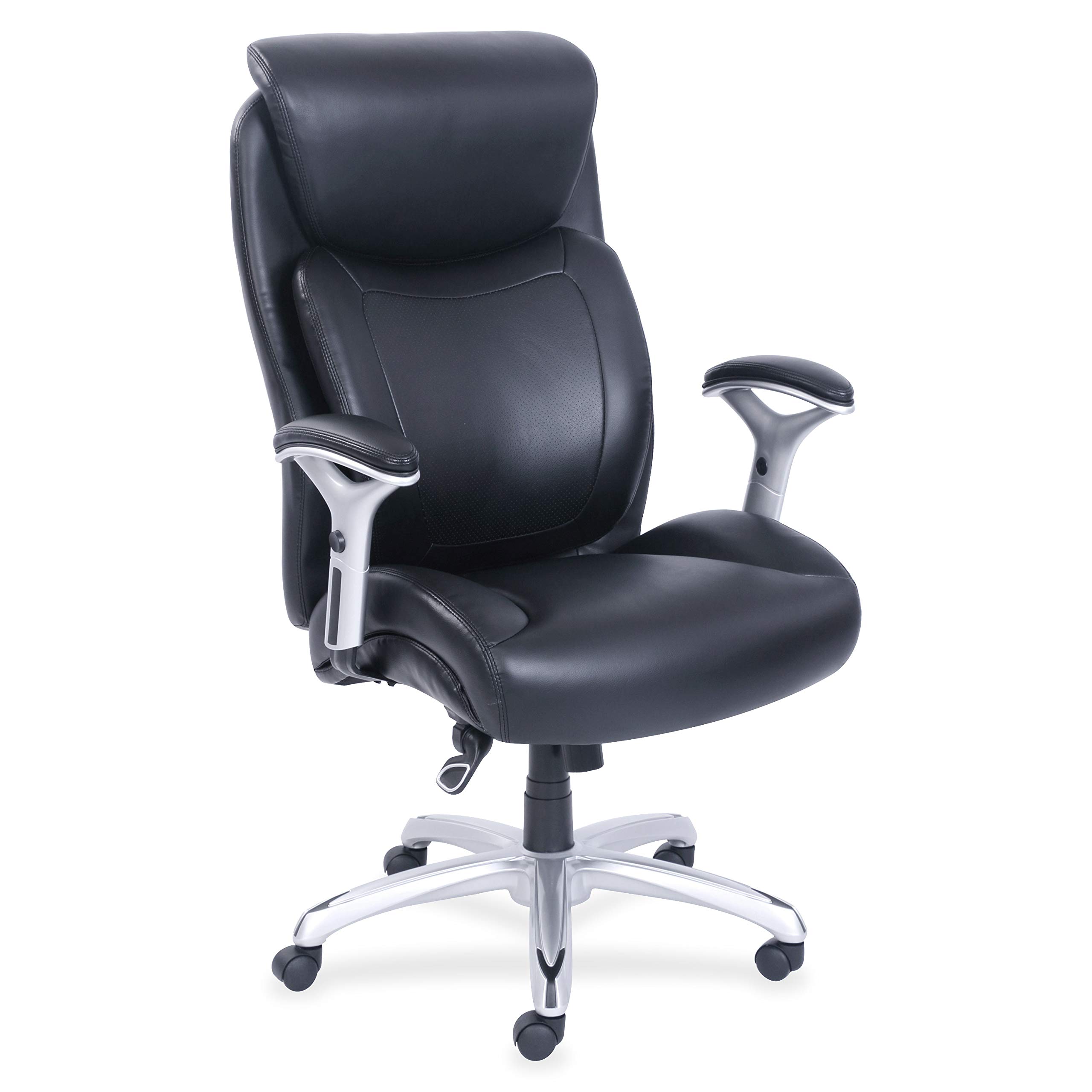 Lorell Big & Tall Wellness by Design Chair 49インチ x 31.25インチ x 28.3インチ ブラック シルバー