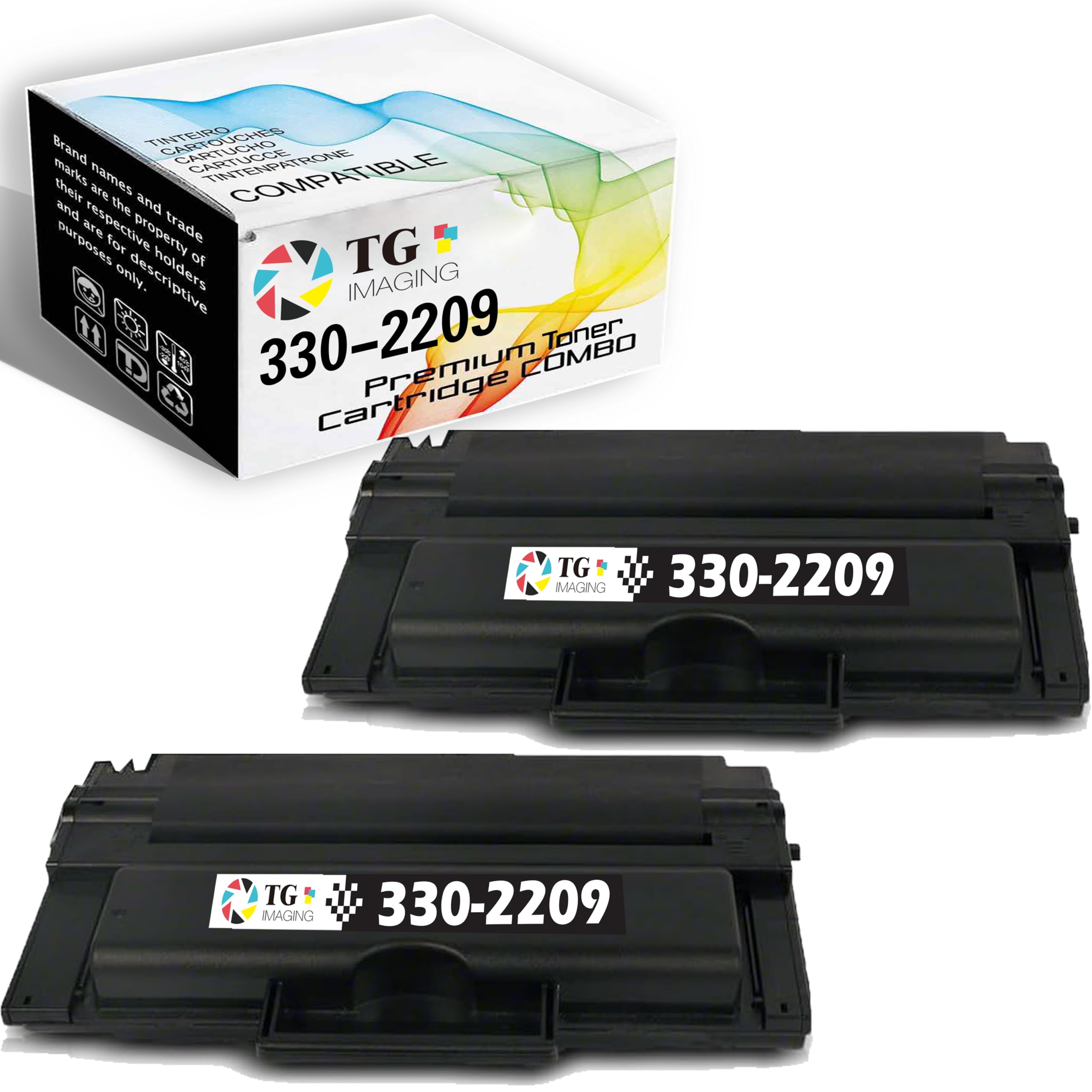 TG (2パック) 互換 2335 (6 000ページ) トナーカートリッジ Dell 2335dn 2355DN 2335プリンター用 (ブラック、大容量)
