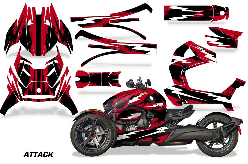 AMR Racing Roadster Graphics フルキット ステッカー デカール Can-Am Ryker 2018-2022に対応 - アタックレッド