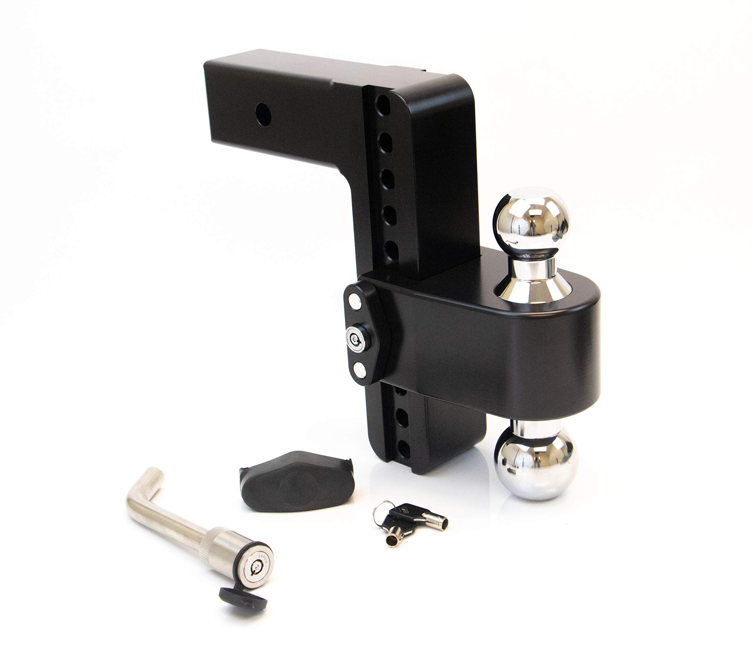 Weigh Safe CTB8-2.5-CER-BLA ドロップヒッチレシーバー 2.5インチ 調節可能 ブラック