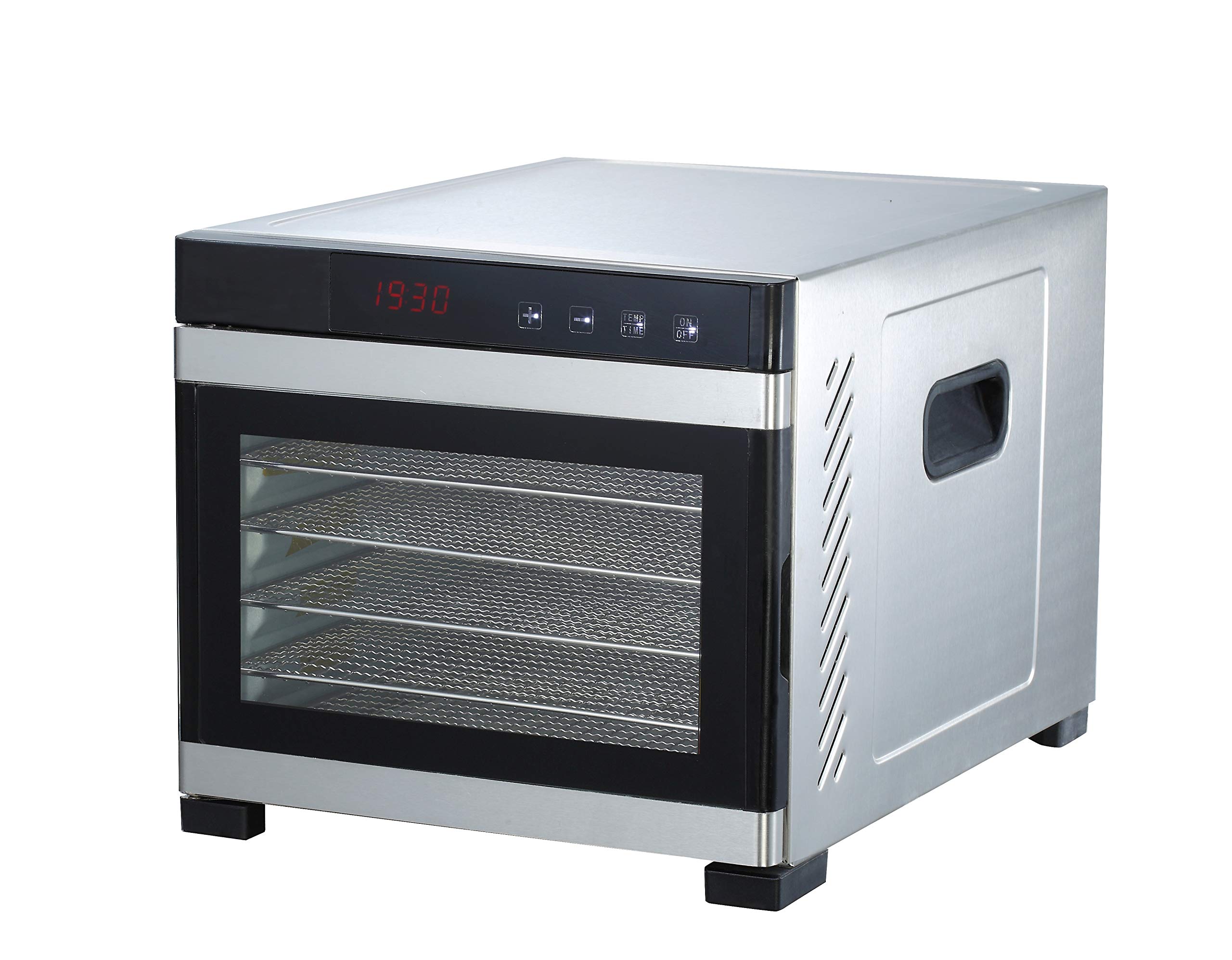 SamsonSilent 6 Tray All Stainless Steel Dehydrator & Glass Door Digital Controls Quiet and Conven