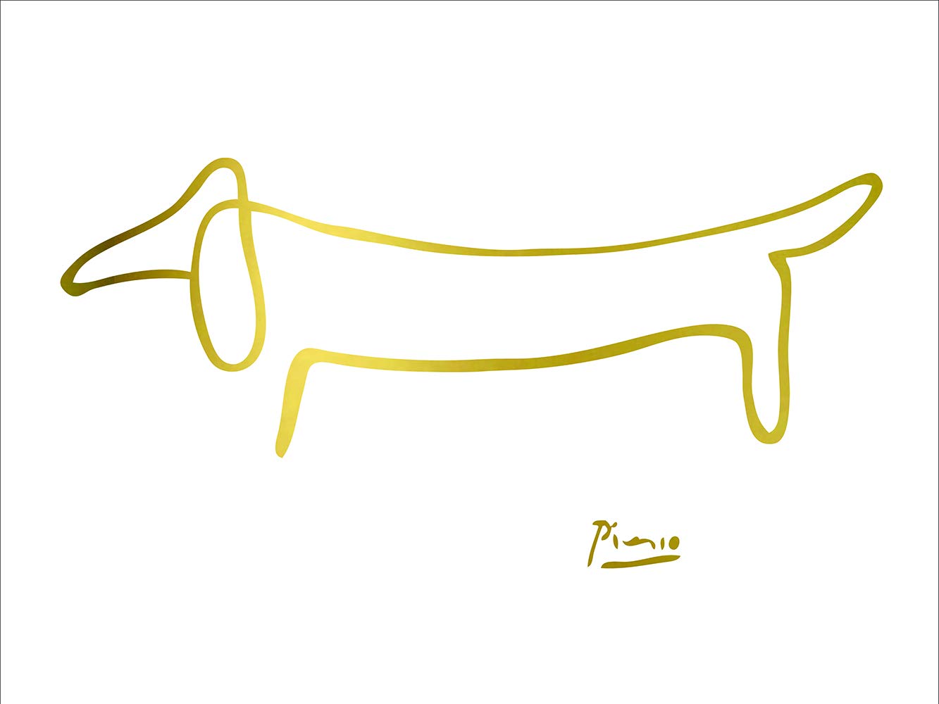 Buyartforless Dogby Kelissa Semple 32x24 アートペインティング複製キャンバス、ホワイト