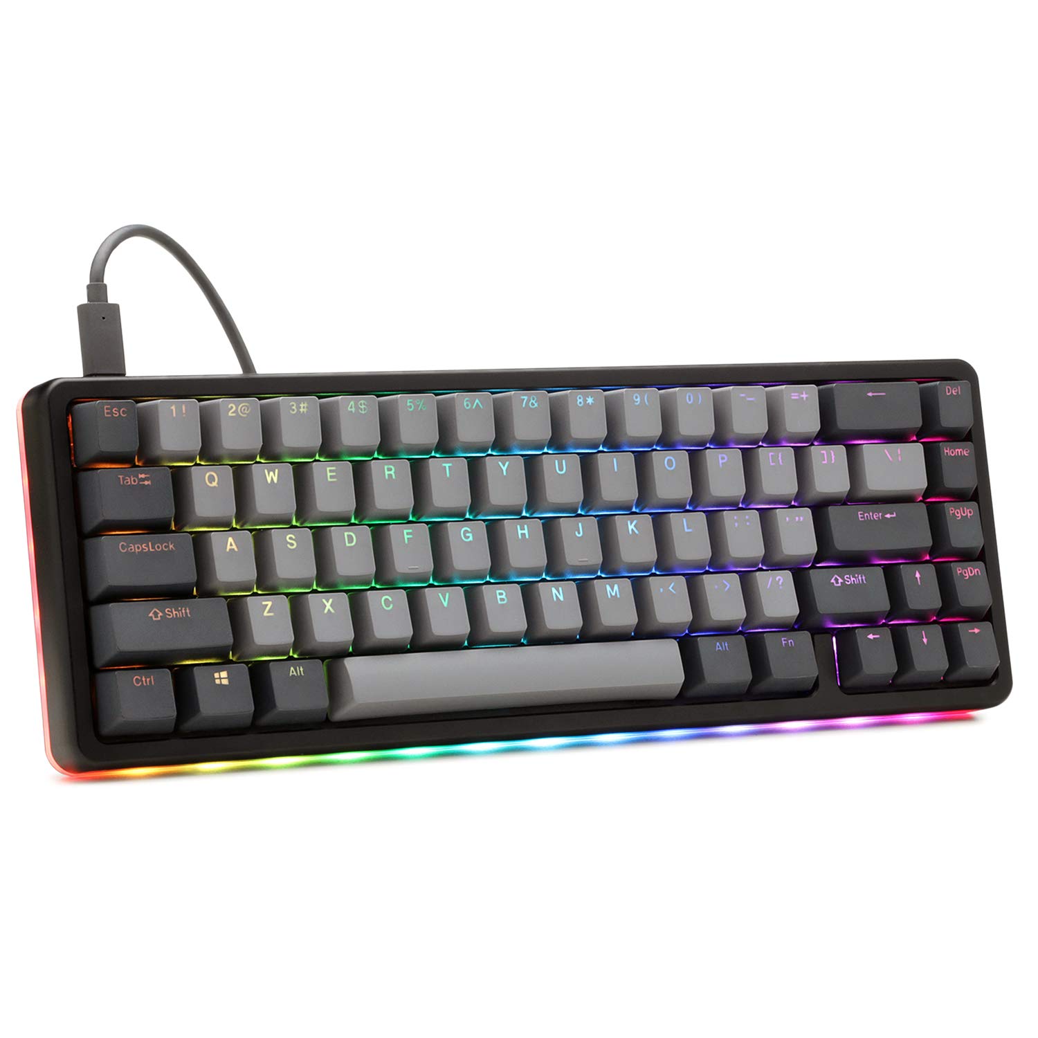 Drop ALT ハイプロファイル メカニカル キーボード - 65% (67キー) ゲーミングキーボード ホットスワップスイッチ プログラム可能なマクロ RGB LEDバックライト USB-C ダブ