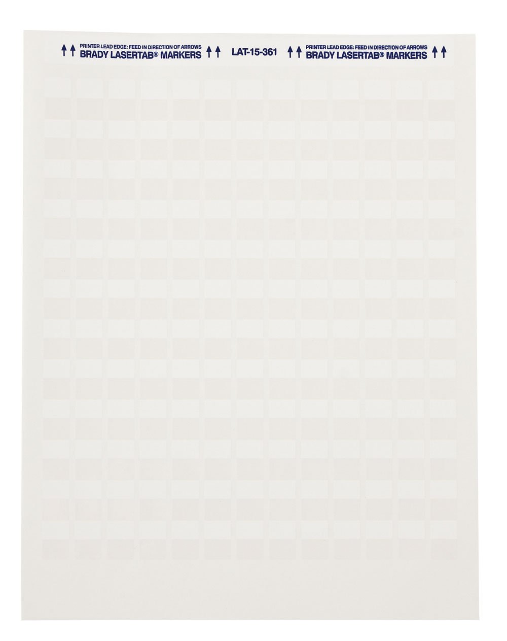 Brady LAT-17-361-2.5 1 Width x 1 Height B-361B Self-Laminating Polyester Matte Finish White/Transl