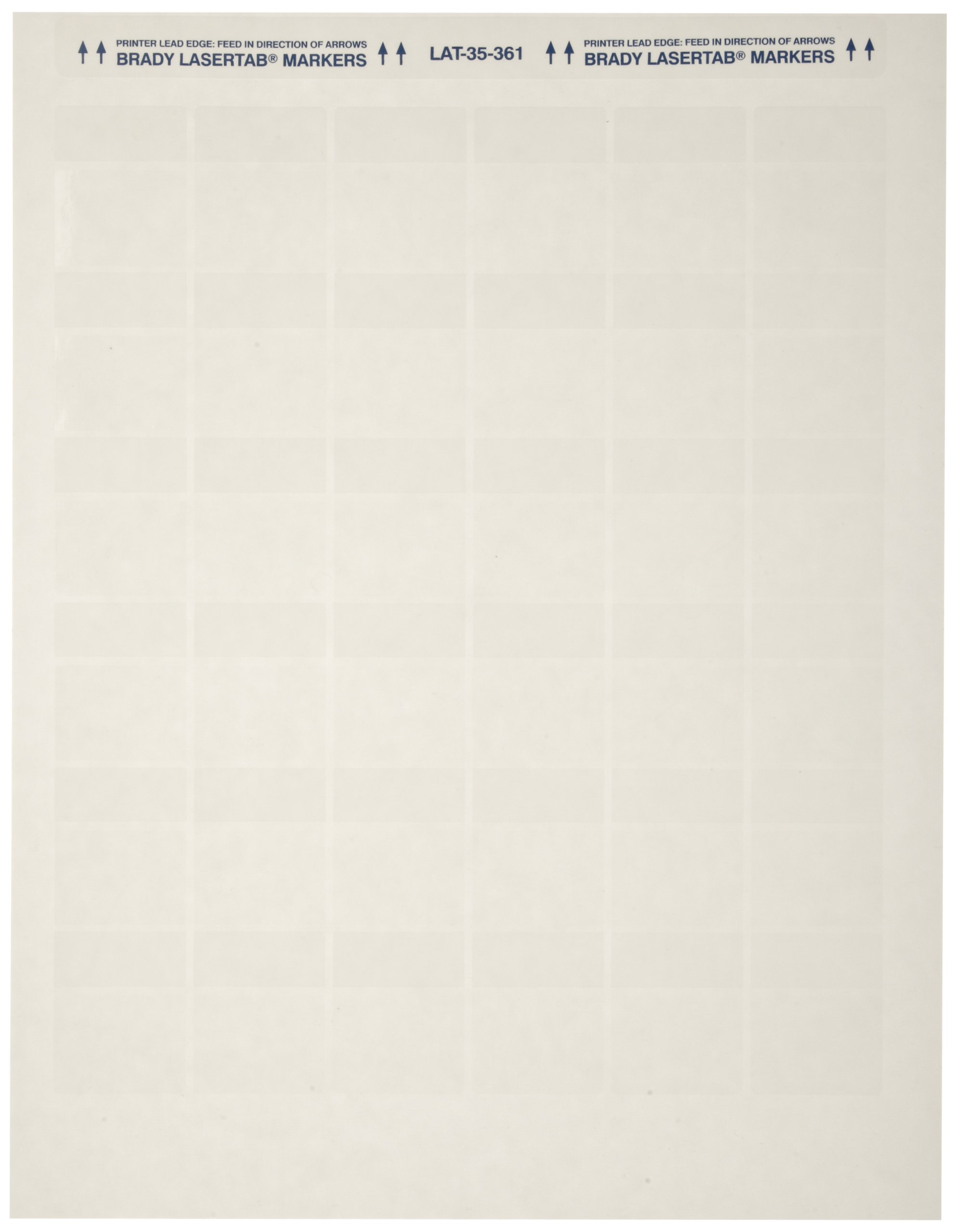 Brady LAT-35-361-2.5 1.2 Width x 1.5 Height B-361B Self-Laminating Polyester Matte Finish White/Tr