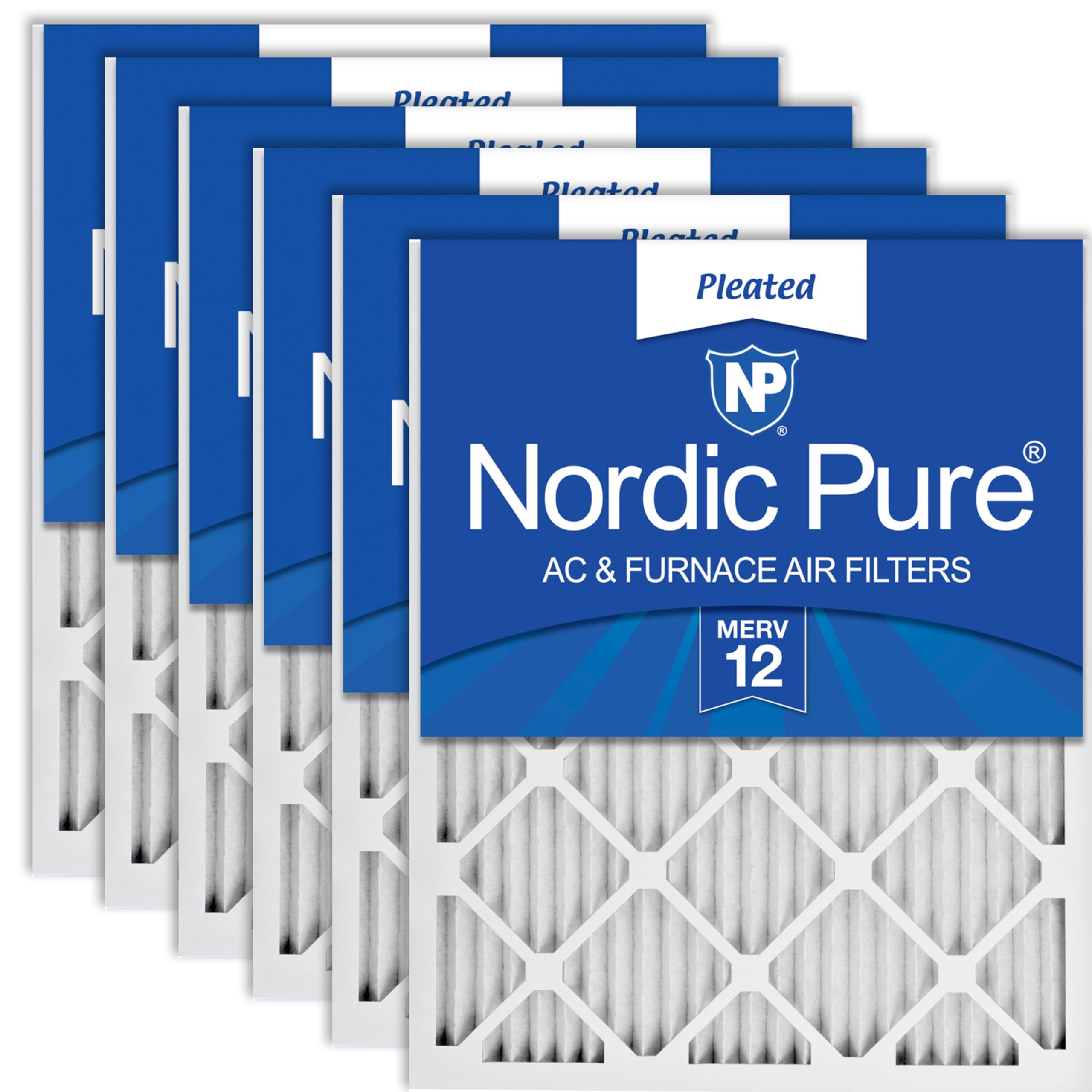 Nordic Pure MERV 12 プリーツ付きエアコンや炉のフィルター 6個入 14x25x1M12-6 14x25x1M12-6 1