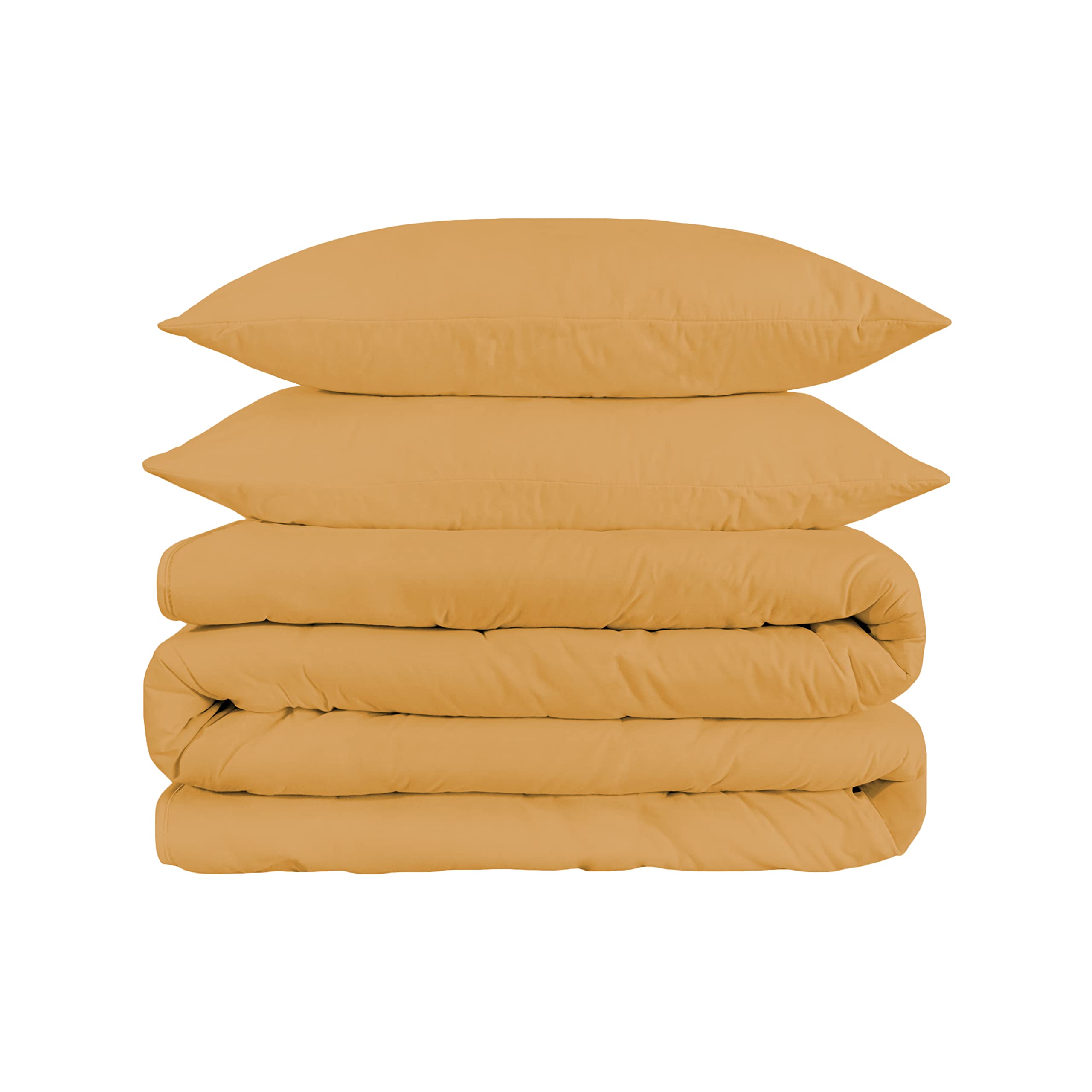 1500-Thread Duvet Cover Set Long-Staple Cotton King/Cal King Gold