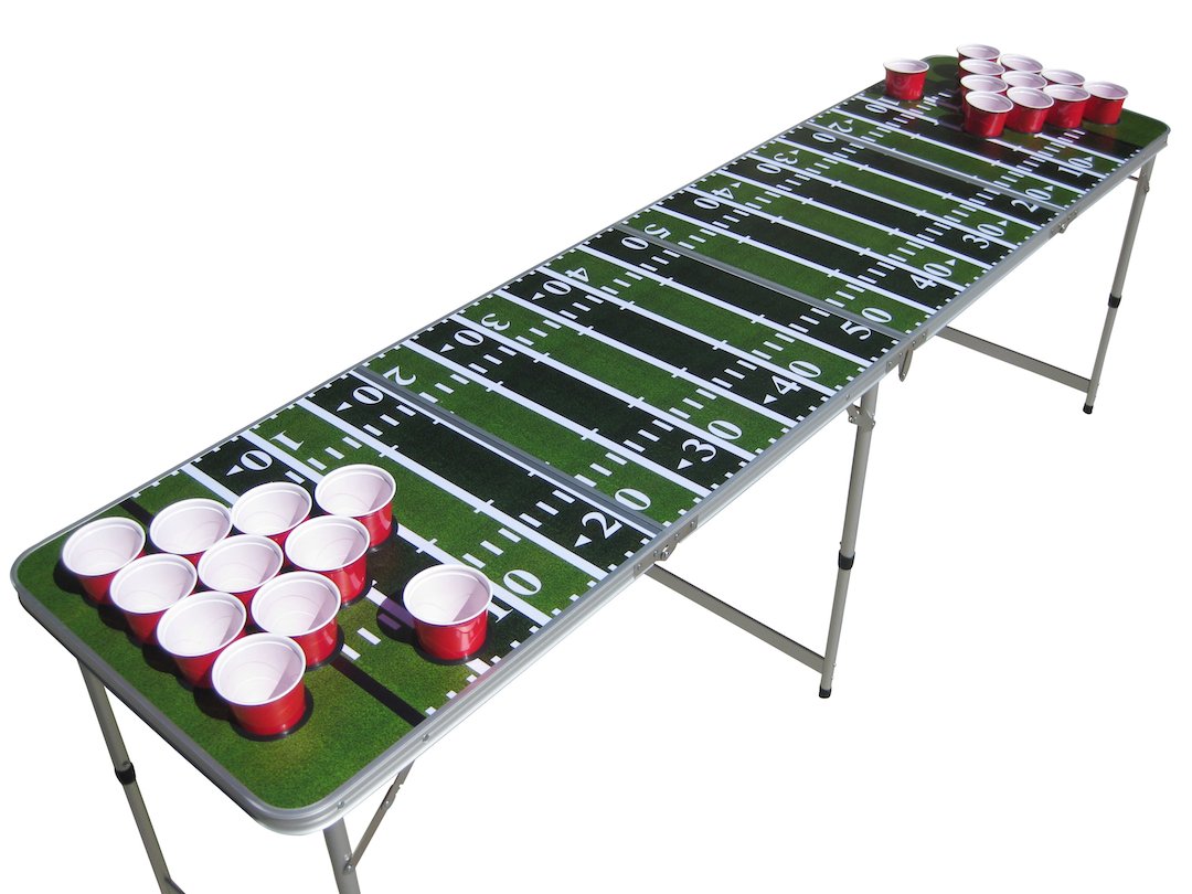 The Pong Squad Football Beer Pong Table with Holes