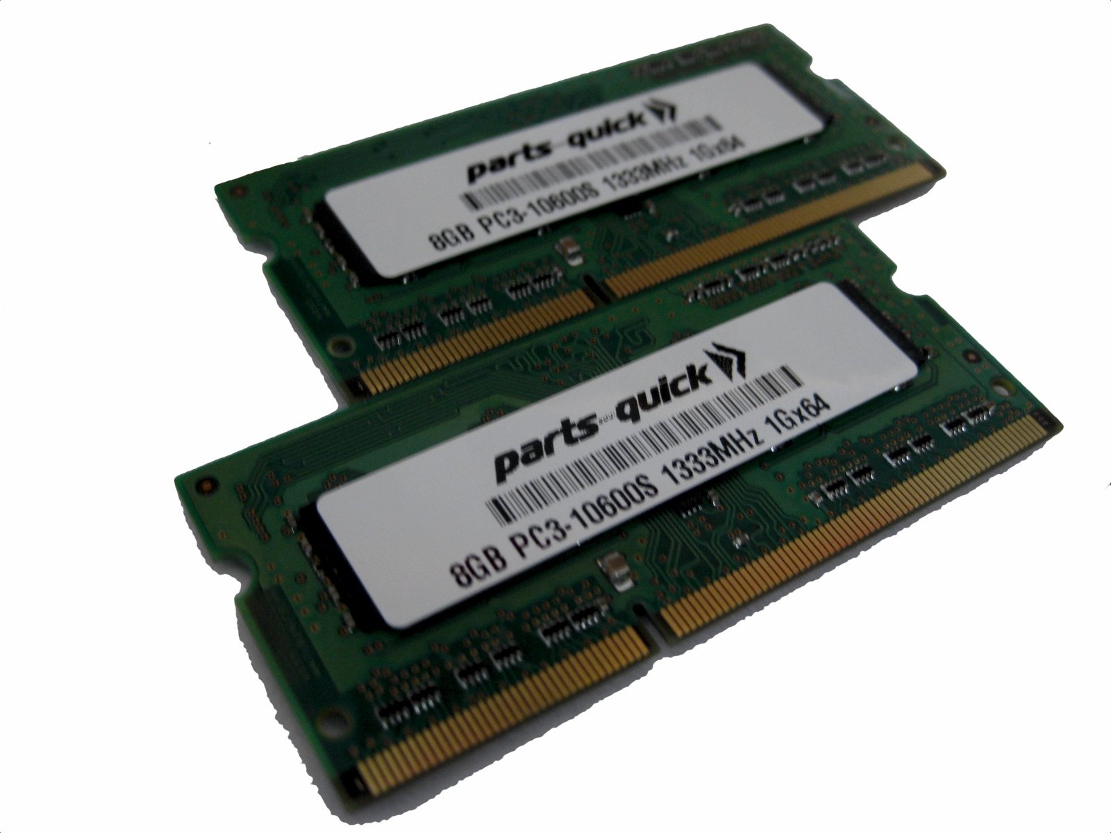 parts-quick HP EliteBook 2170p 2560p 2570p 2760p DDR3 PC3-10600 1333 204ピンSODIMMのRAMのための16ギガバイト2X 8ギ