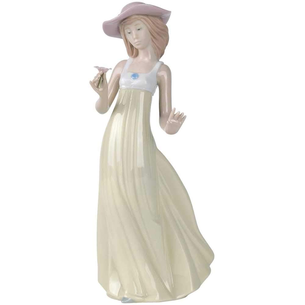 Nao by Lladro Collectible Porcelain Figurine : GENTLE BREEZE ? 10 tall ? girl/young lady by Lladro