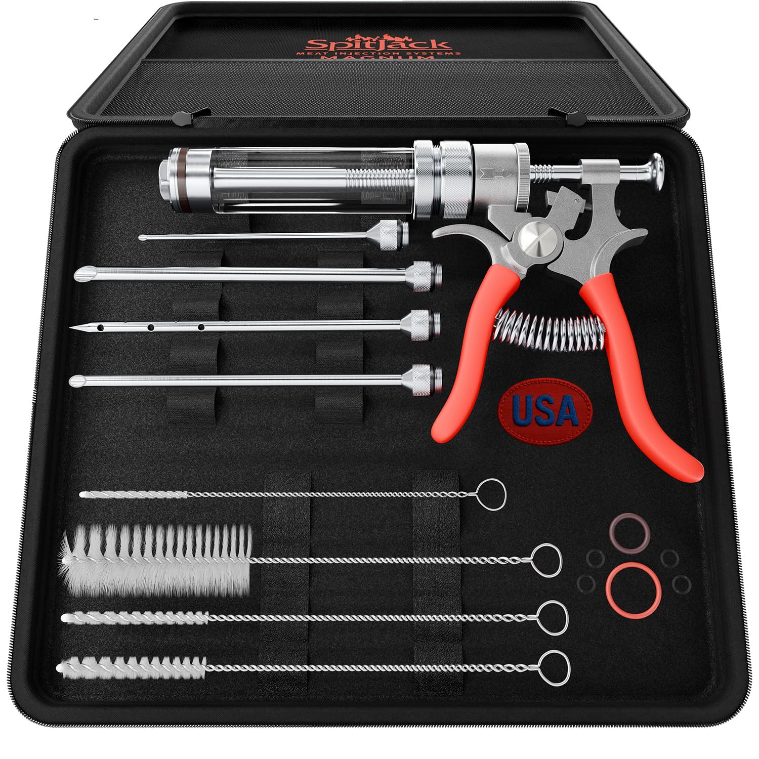 The SpitJack Magnum Meat Injector Gun - Complete Kit with Case