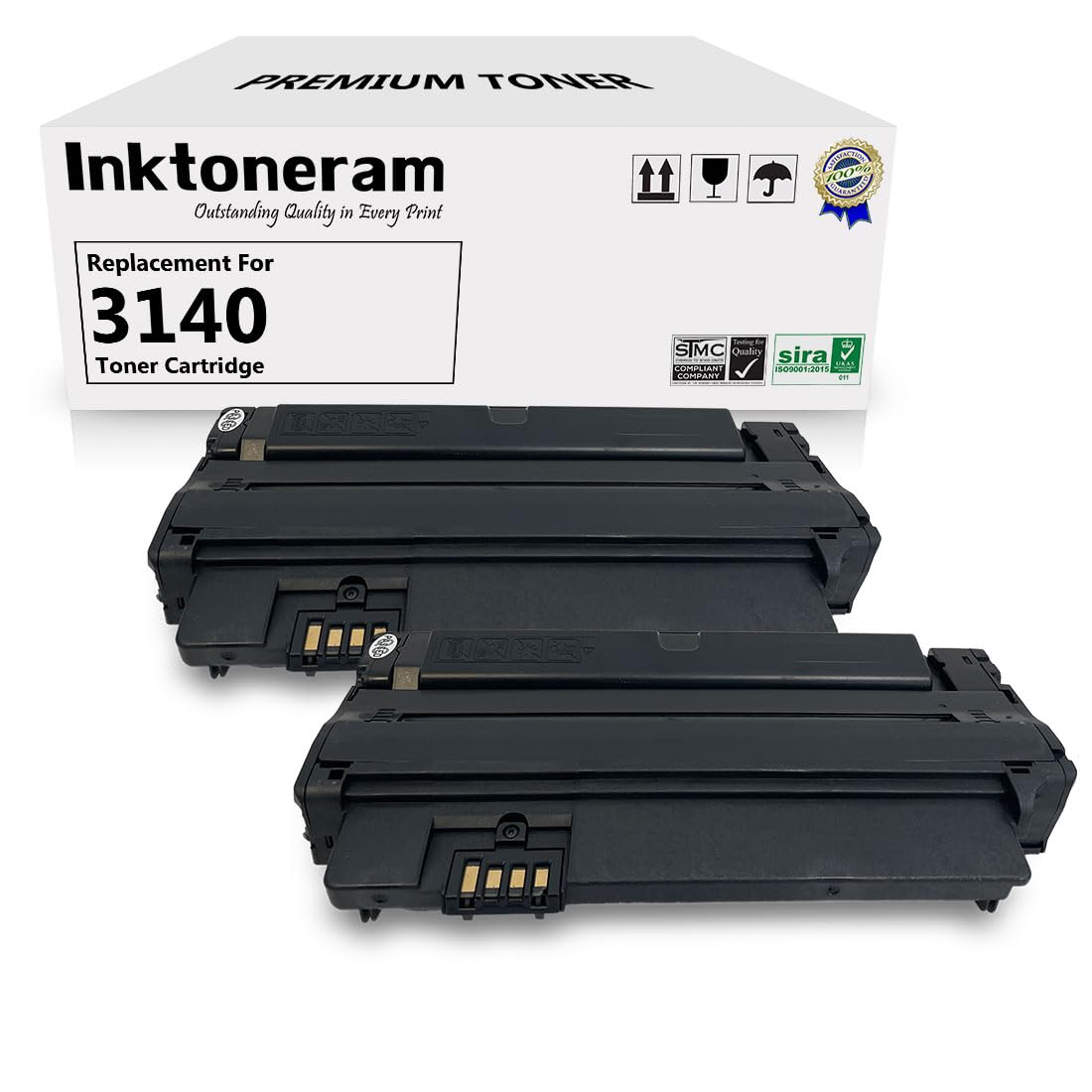 Inktoneram 互換トナーカートリッジ Xerox 3140 Phaser 3155 3160N 3140 108R00909 108R909 (ブラック 2パック)