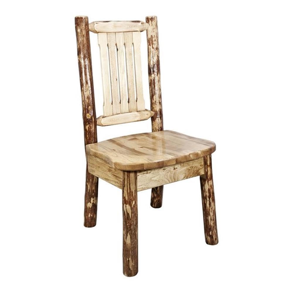 Montana Woodworks Glacier Country Collection ダイニングサイドチェア 人間工学に基づいた木製シート付き