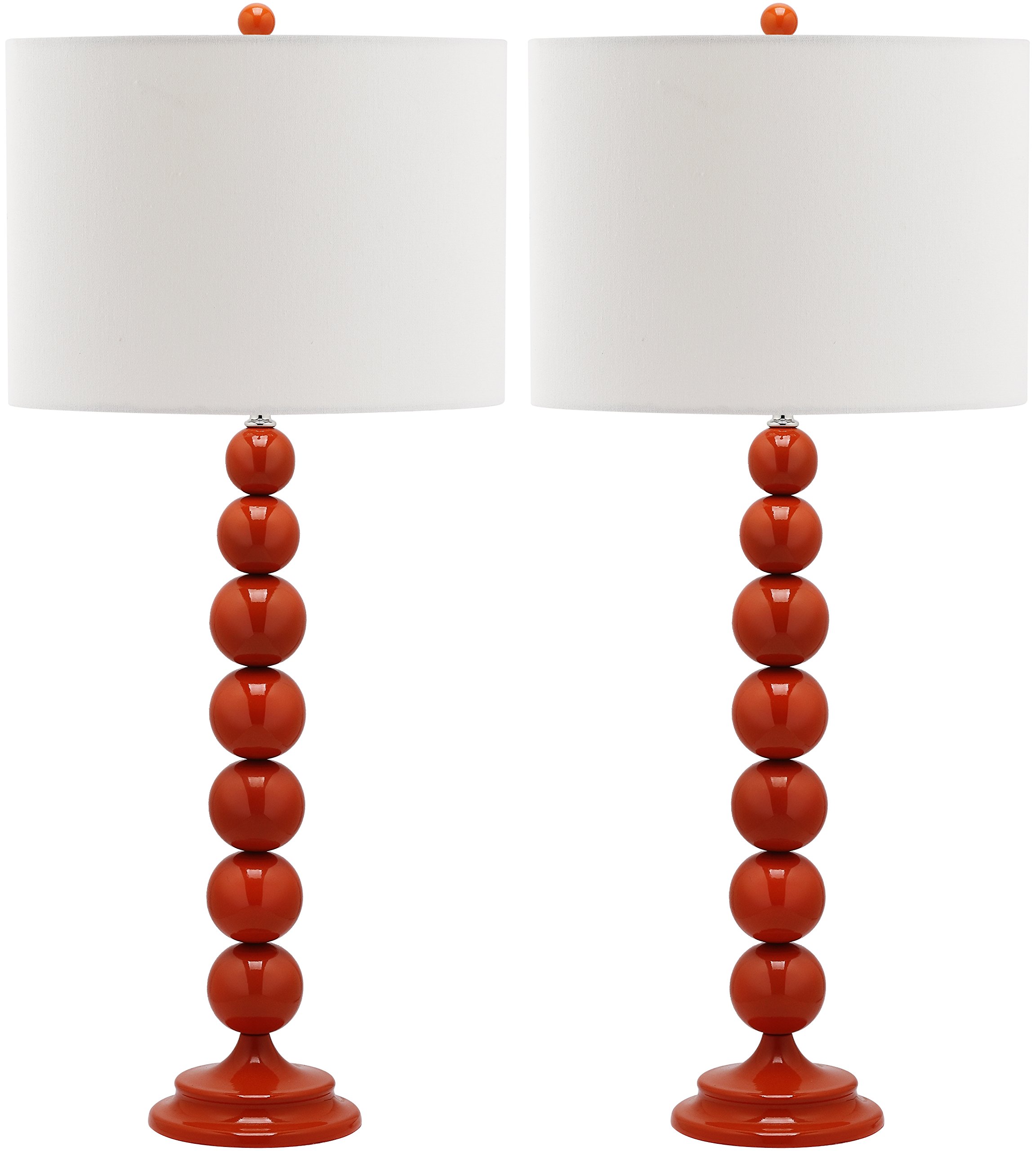 Safavieh Lighting Collection Jenna Orange Base Stacked Ball 31-inch Table Lamp (Set of 2) by Safavie