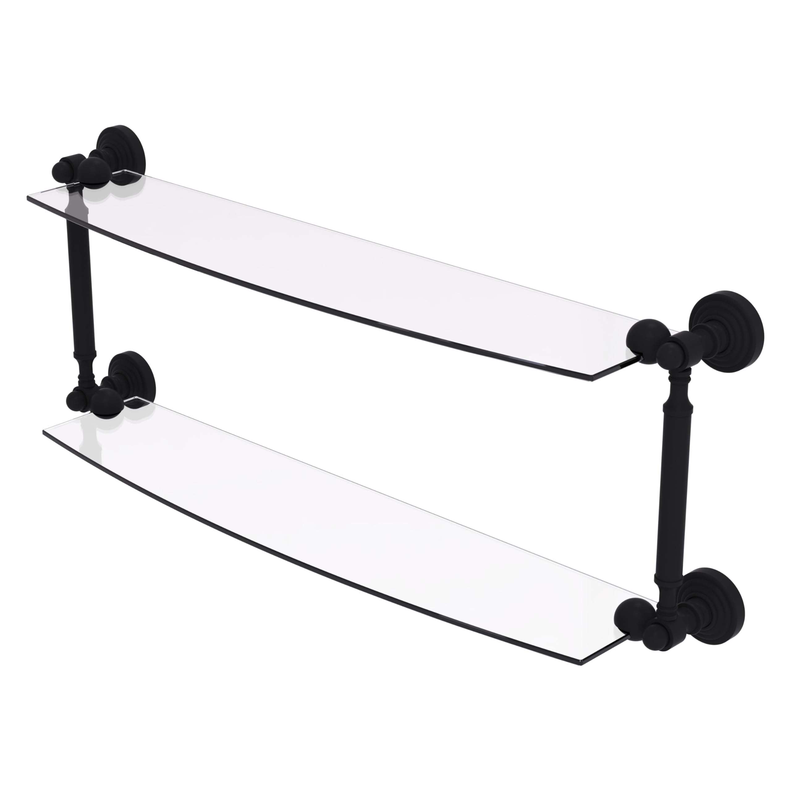 Waverly Place Collection 24 Inch Two Tiered Glass Shelf - WP-34/24-BKM