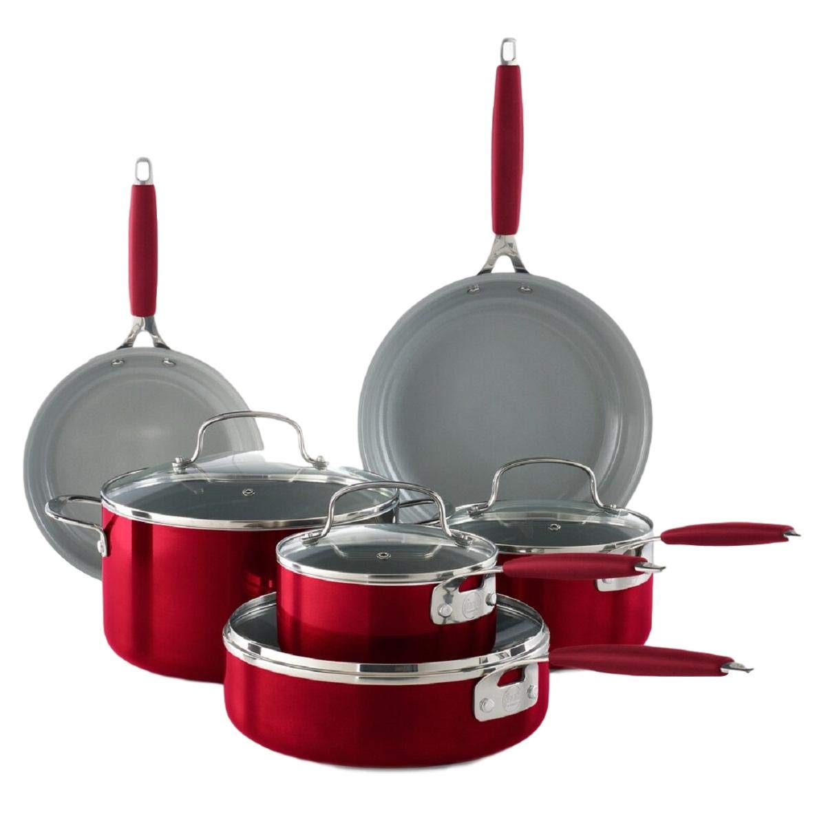 Foodネットワーク10-pc。テフロン加工のセラミック調理器具セット