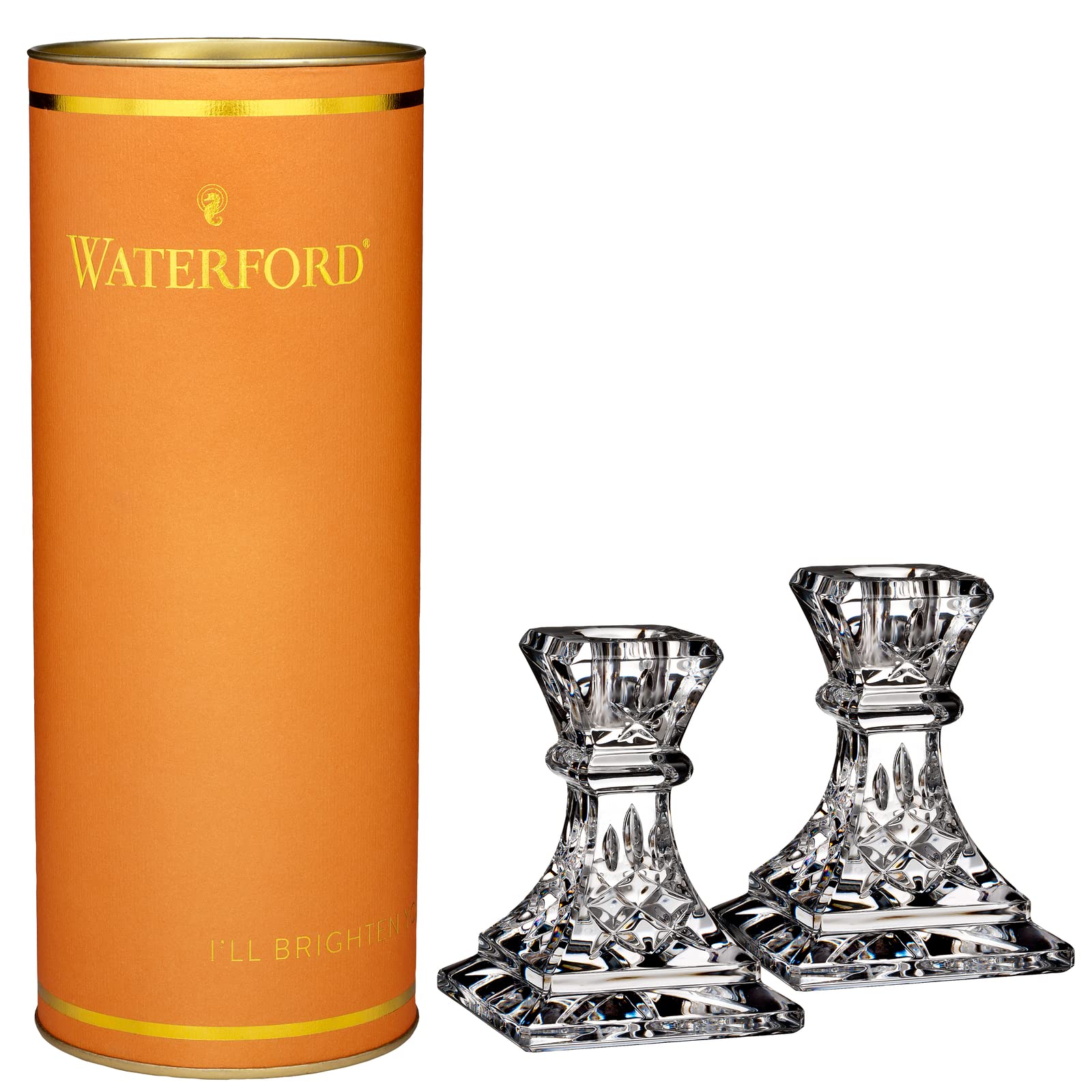 ウォーターフォードLismore Candlestick 4インチ、ペア