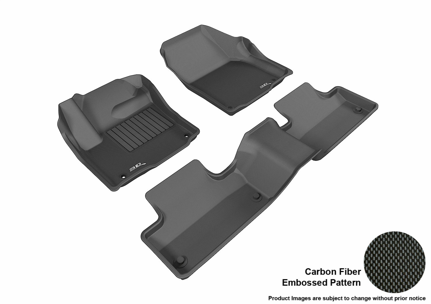 3D MAXpider L1LR01801509 コンプリートセット カスタムフィット 全天候フロアマット 特定のランドローバー レンジローバー イヴォークモデル用 - Kaguラバー (ブラック)