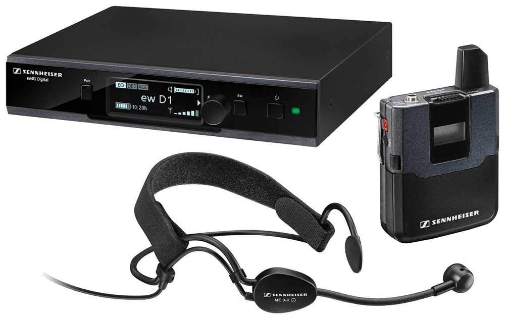 Sennheiser EW D1-ME3 Evolution Wireless D1 Digital Presenter System with ME3 II Headworn Microphone