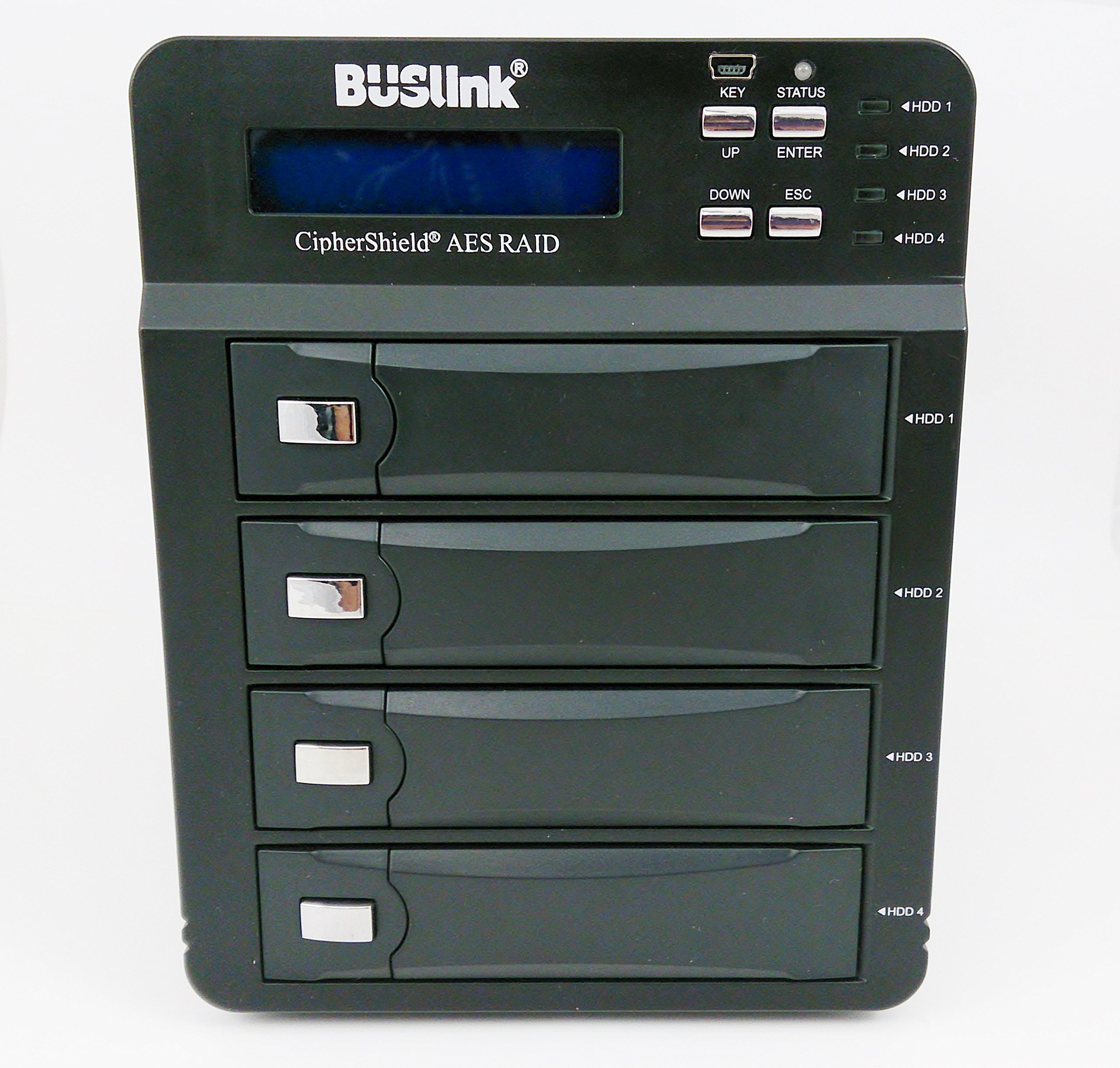 Buslink CipherShield 4ベイ RAID USB 3.0/eSATA FIPS 140-2 HIPAA 256-bit AESハードウェア暗号化外部デスクトップハードドライブ 32T