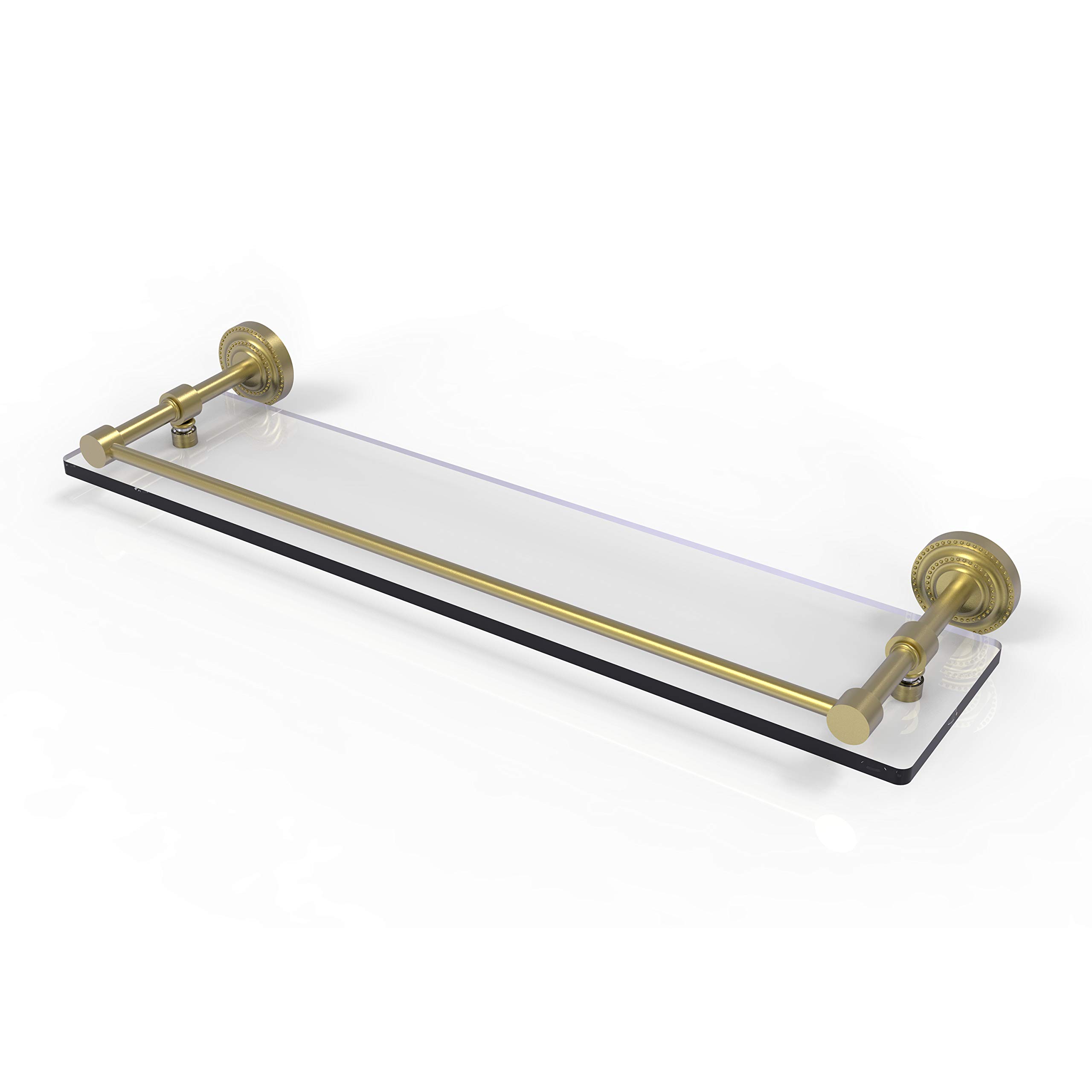 (Satin Brass) - Allied Brass DT- 0.2lSBR Dottingham Collection 60cm Glass Shelf with Gallery Rail S
