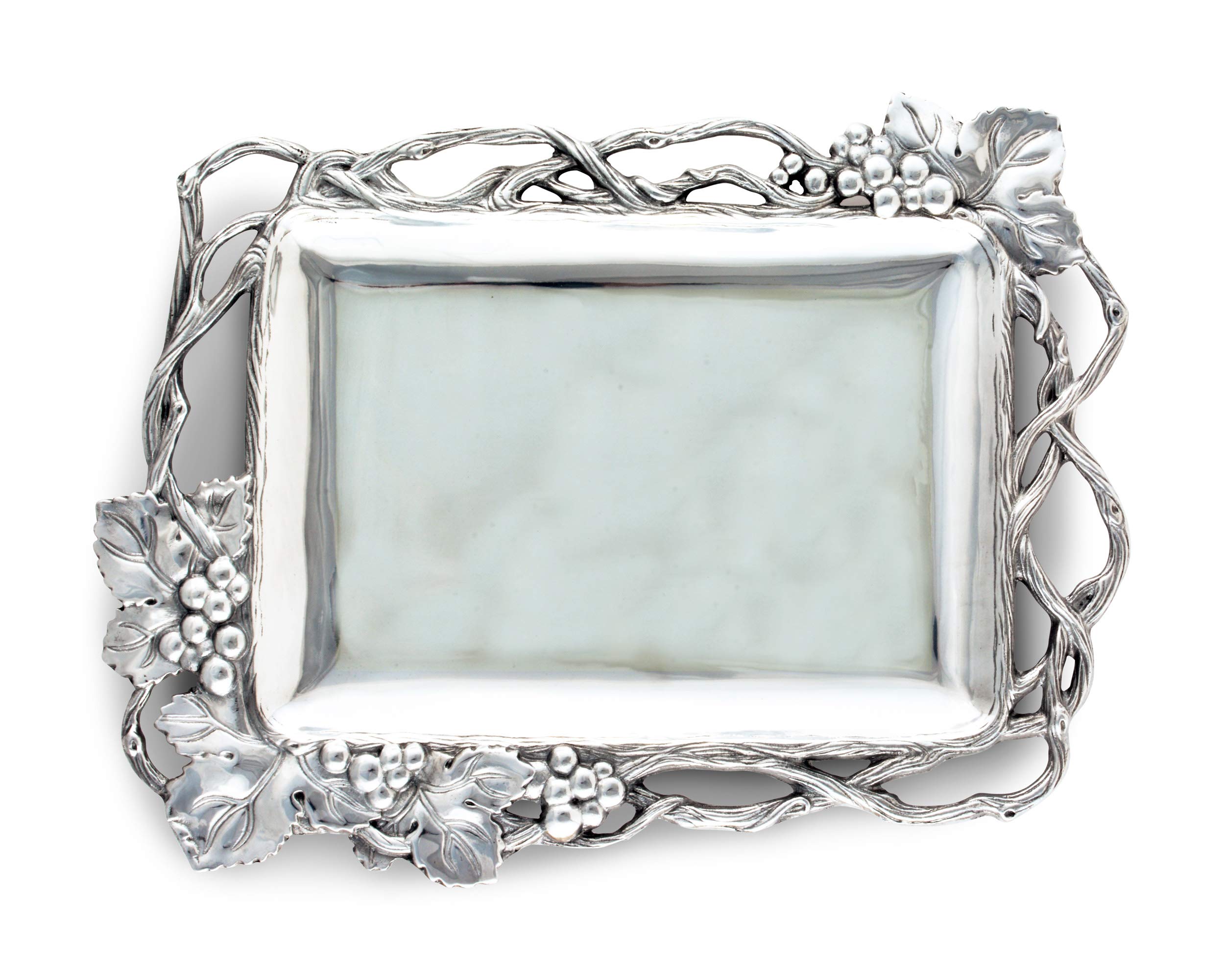 アーサー・裁判所デザインアルミニウムGrape Vine開き長方形19 x 14.5 トレイ