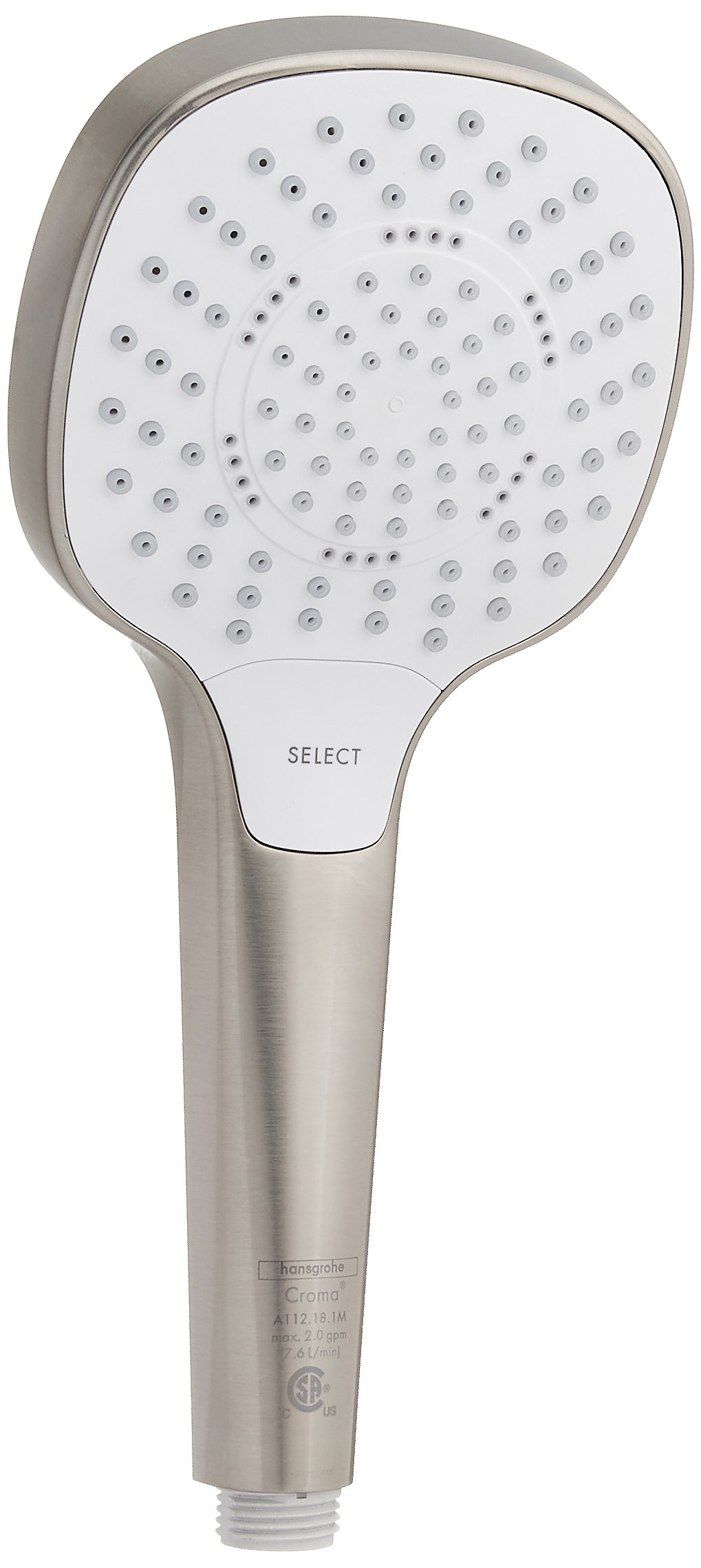 hansgrohe Croma Select E 簡単取り付け 4インチ 手持ちシャワーヘッド モダン 3 ソフトレイン、強烈な雨、脈動マッサージ26811821