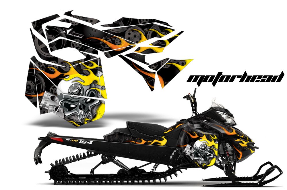 AMR Racing スノーモービルグラフィックキット ステッカー デカール Ski-Doo Rev XM Summit 2013-2016対応 - Motorhead - ブラック
