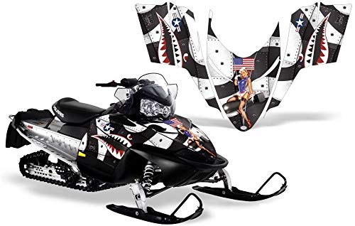 AMR Racing スノーモービル グラフィックキット ステッカーデカール ポラリス シフトシャーシ ドラゴン RMK Switchback 2006-2010に対応 T-Bomber ブラック