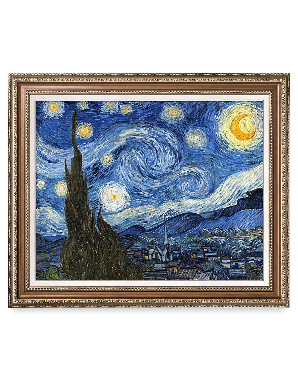 DecorArts - 世界のクラシックアート複製 家庭の壁装飾用 ジークレー印刷 キャンバス地 壁アート 30x24 Framed ブルー P01008F84B3024A