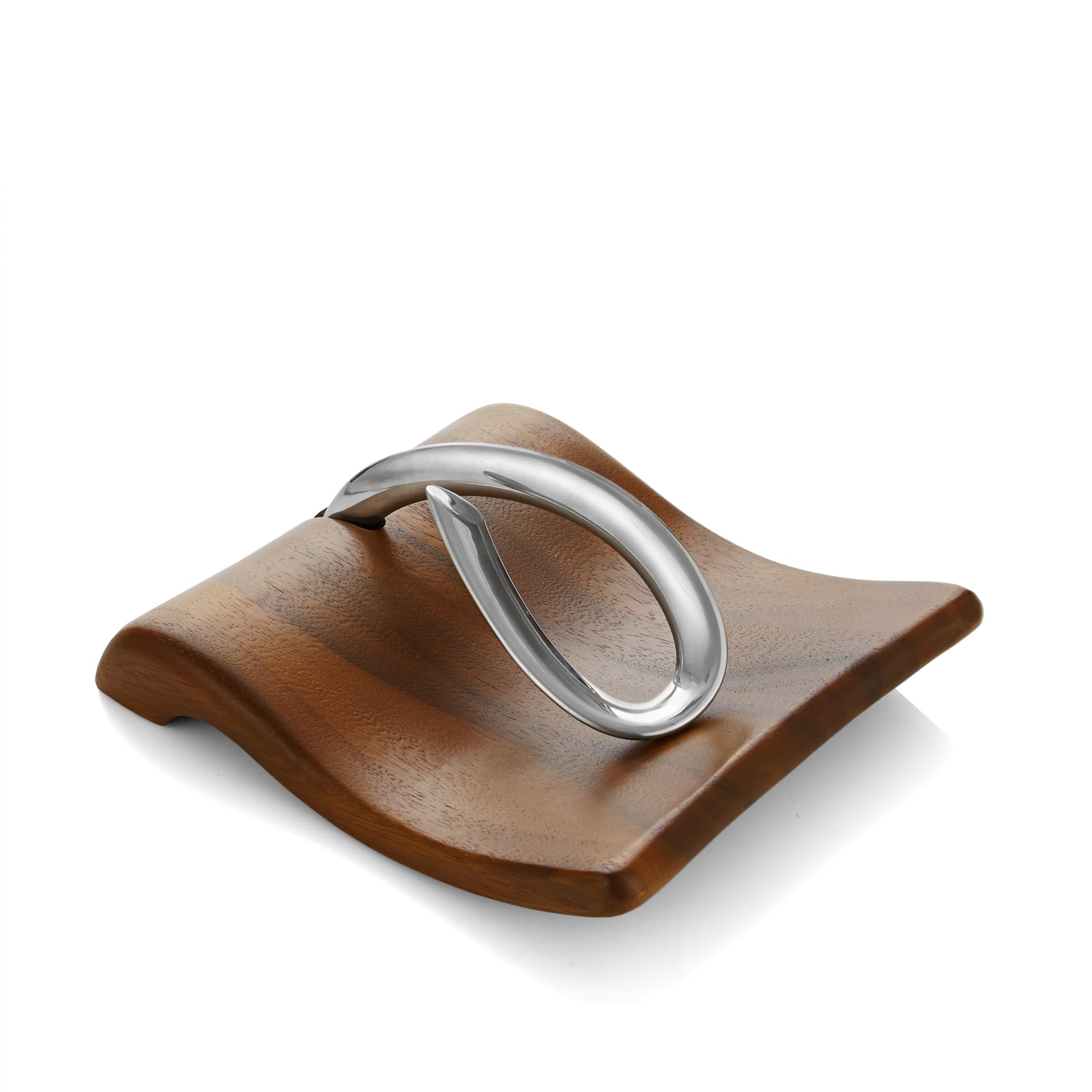Nambe Gourmet Breeze Metal and Wood Napkin Holder by Nambe Mills Inc.