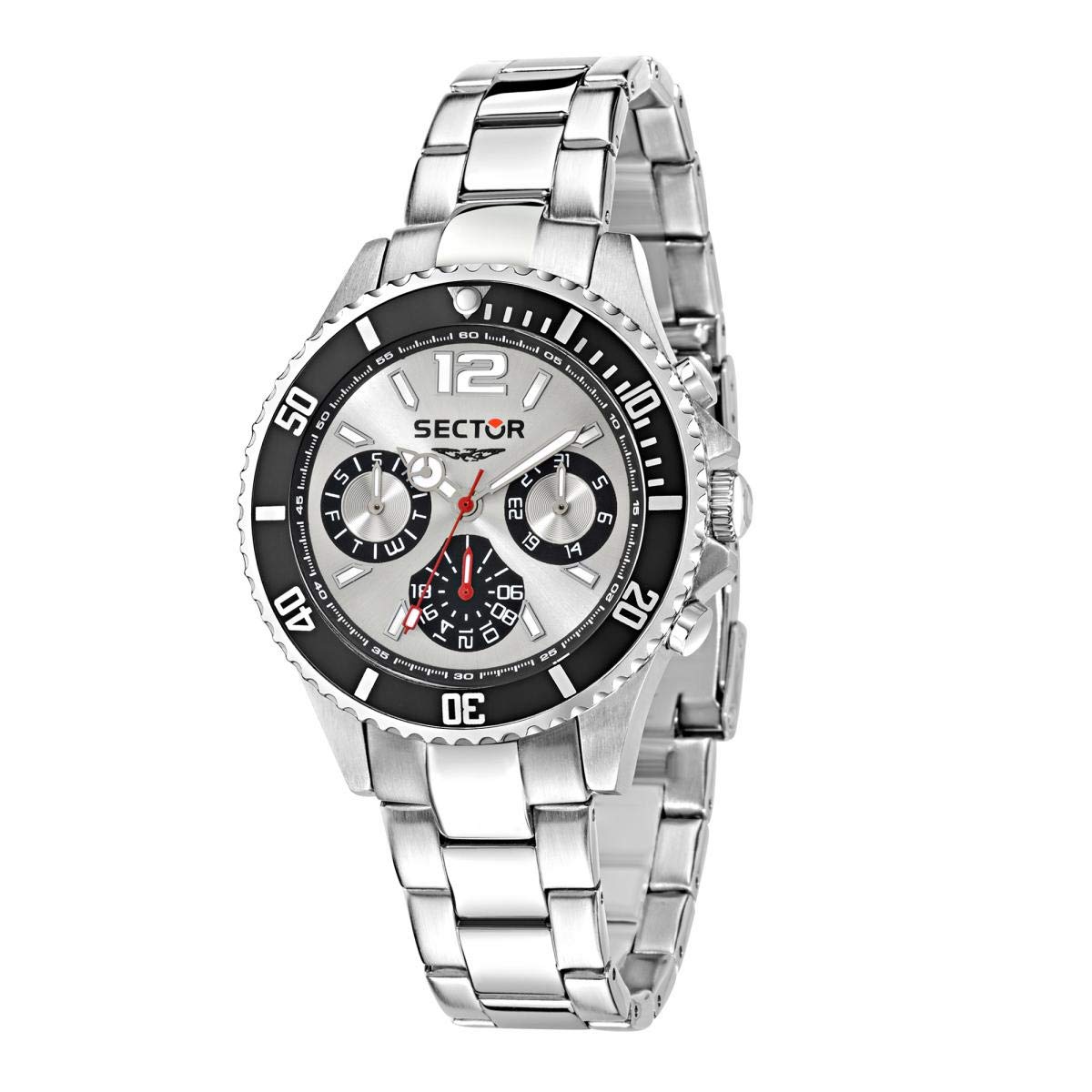 Sector No Limits R3253161012 メンズ マルチダイヤル クォーツウォッチ ステンレススチールストラップ シルバー ブレスレット