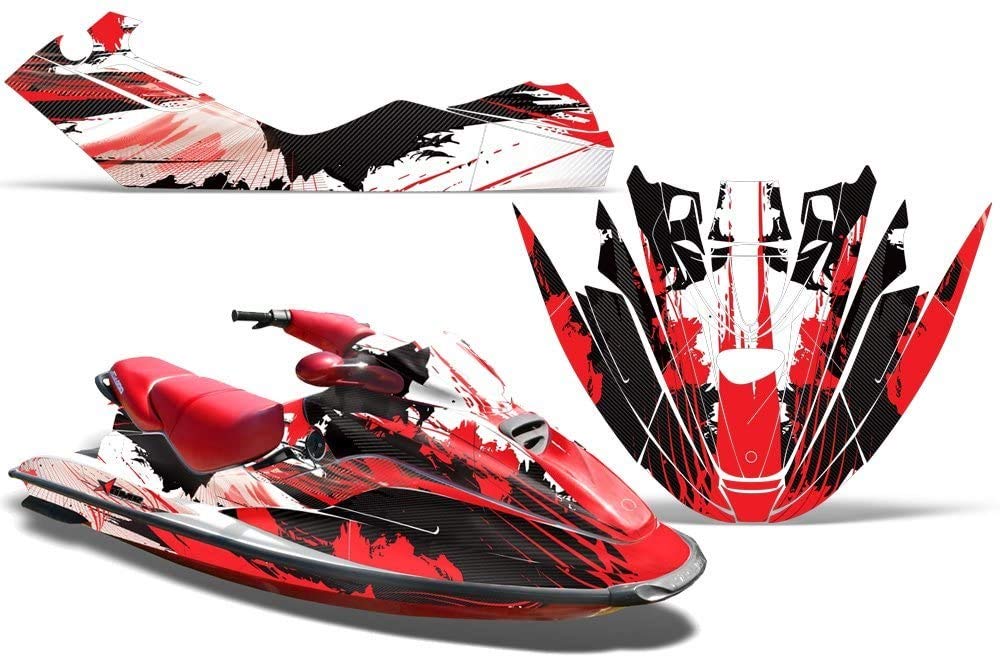AMR Racing ジェットスキー グラフィックキット ステッカー デカール Sea-Doo GTX 1996-1999対応 カーボンX レッド