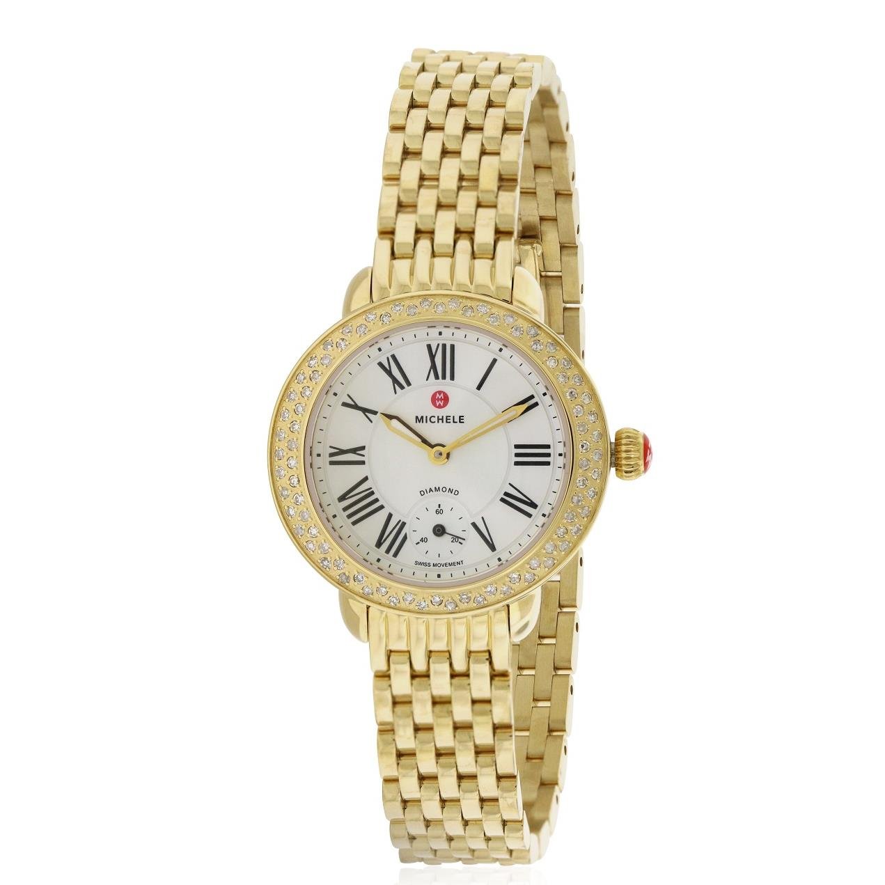 Michele Women 's Serein 12 mww21e000013ゴールドステンレススチールスイスクォーツドレス腕時計